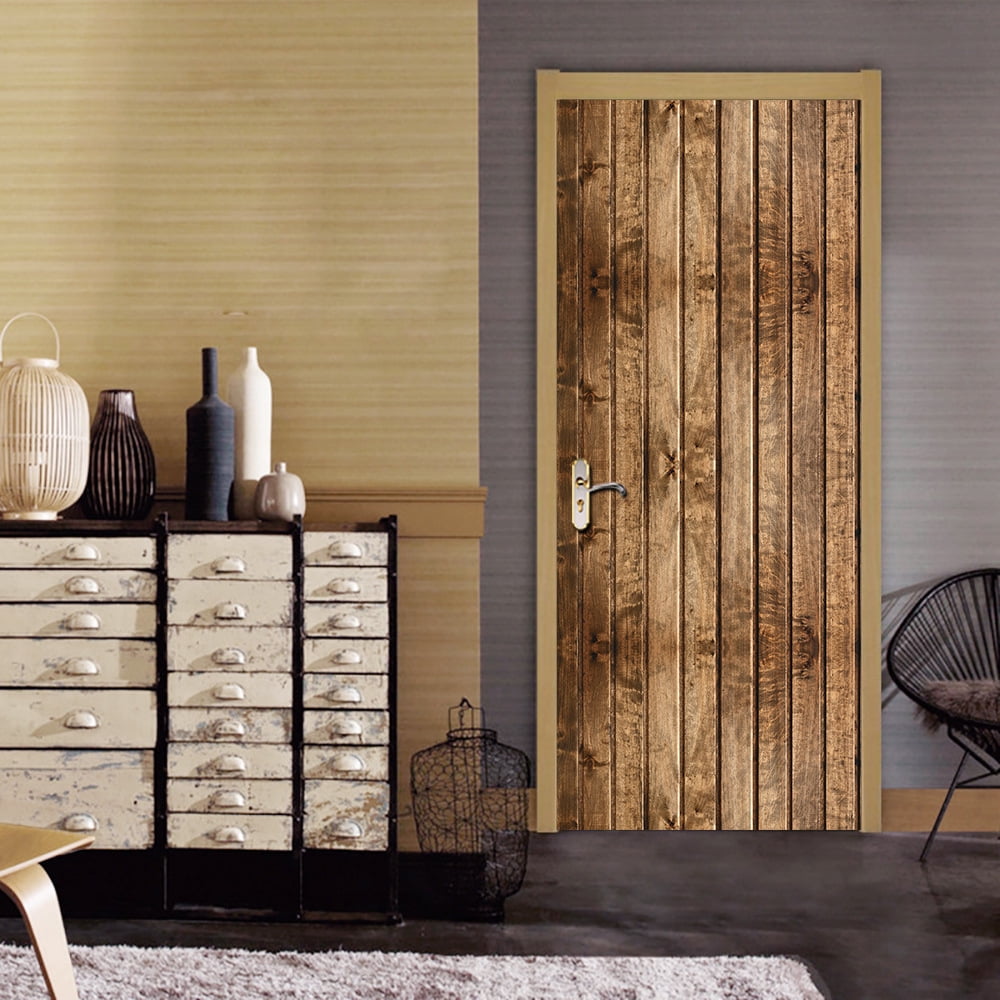 Self Adhesive Door Stickers PVC 3D Wallpaper for Doors Living Room ...
