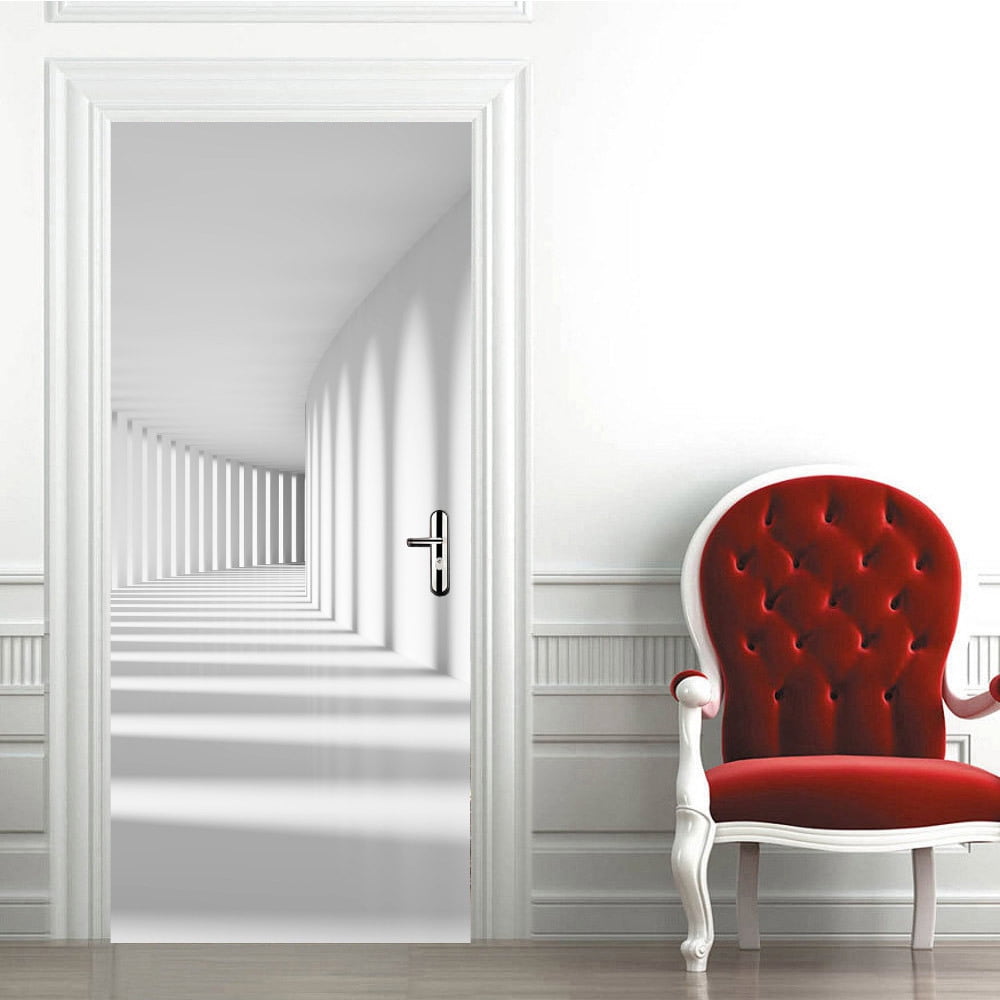 Self Adhesive Door Stickers PVC 3D Wallpaper for Doors Living Room ...