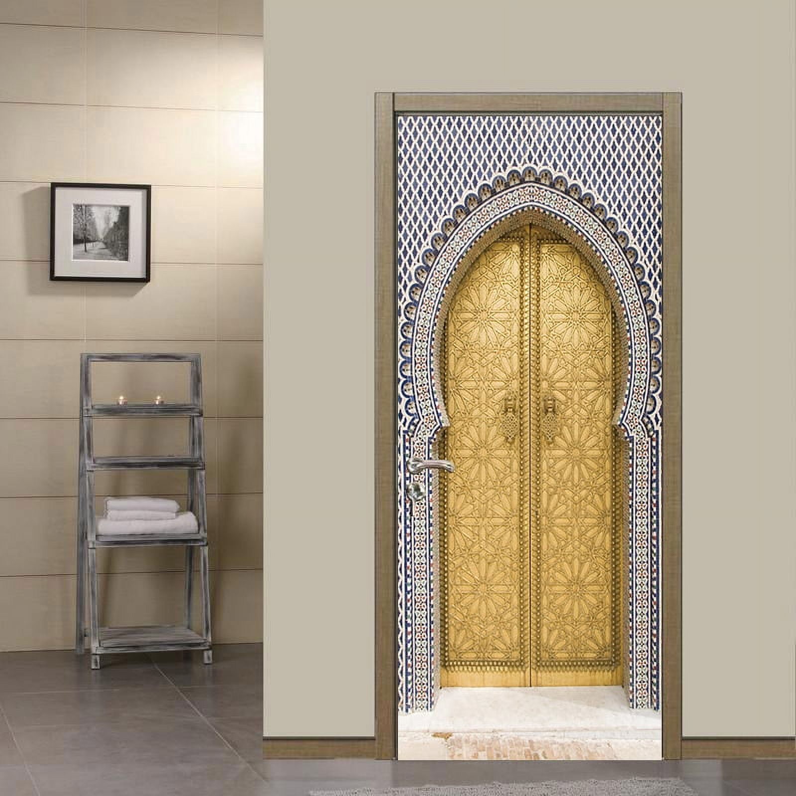 Self Adhesive Door Stickers PVC 3D Wallpaper for Doors Living Room ...