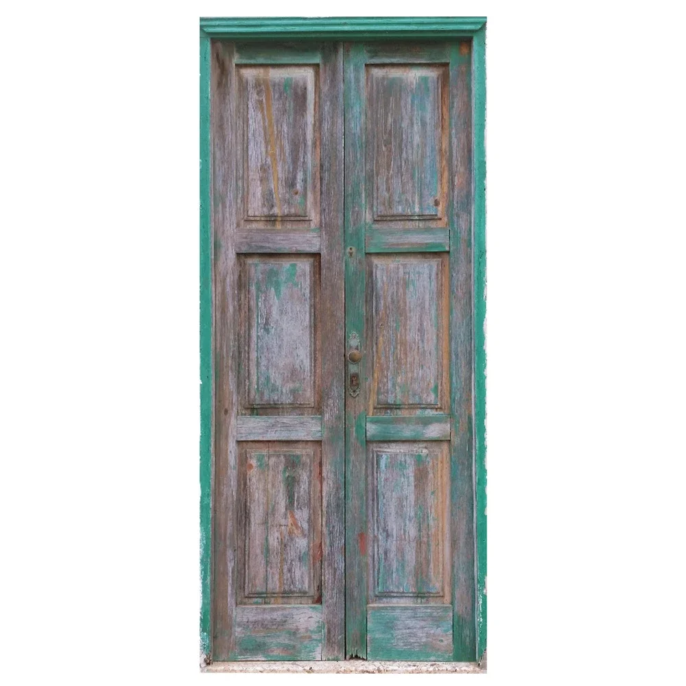 Self-Adhesive Door Stickers Wood Grain DIY Retro Wooden Doors Sticker D ...