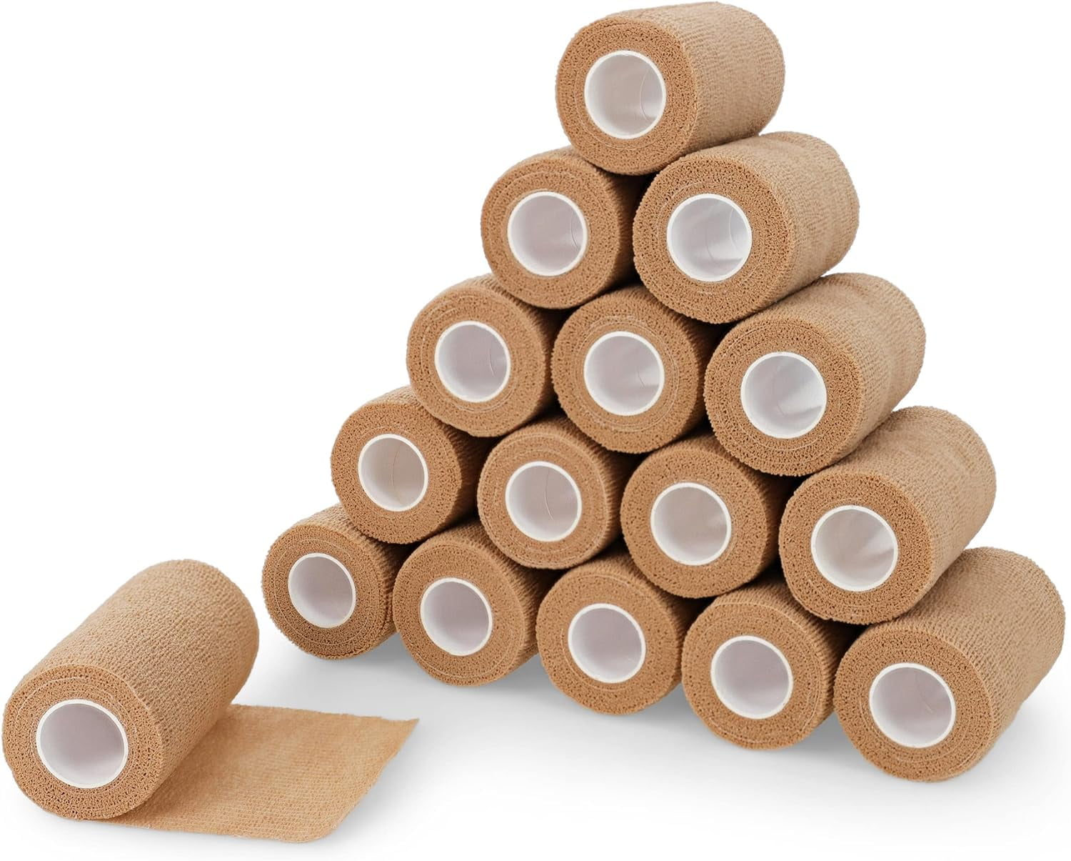 Self Adhesive Elastic Bandage Wrap 16 Pack in Beige - 4in First Aid ...