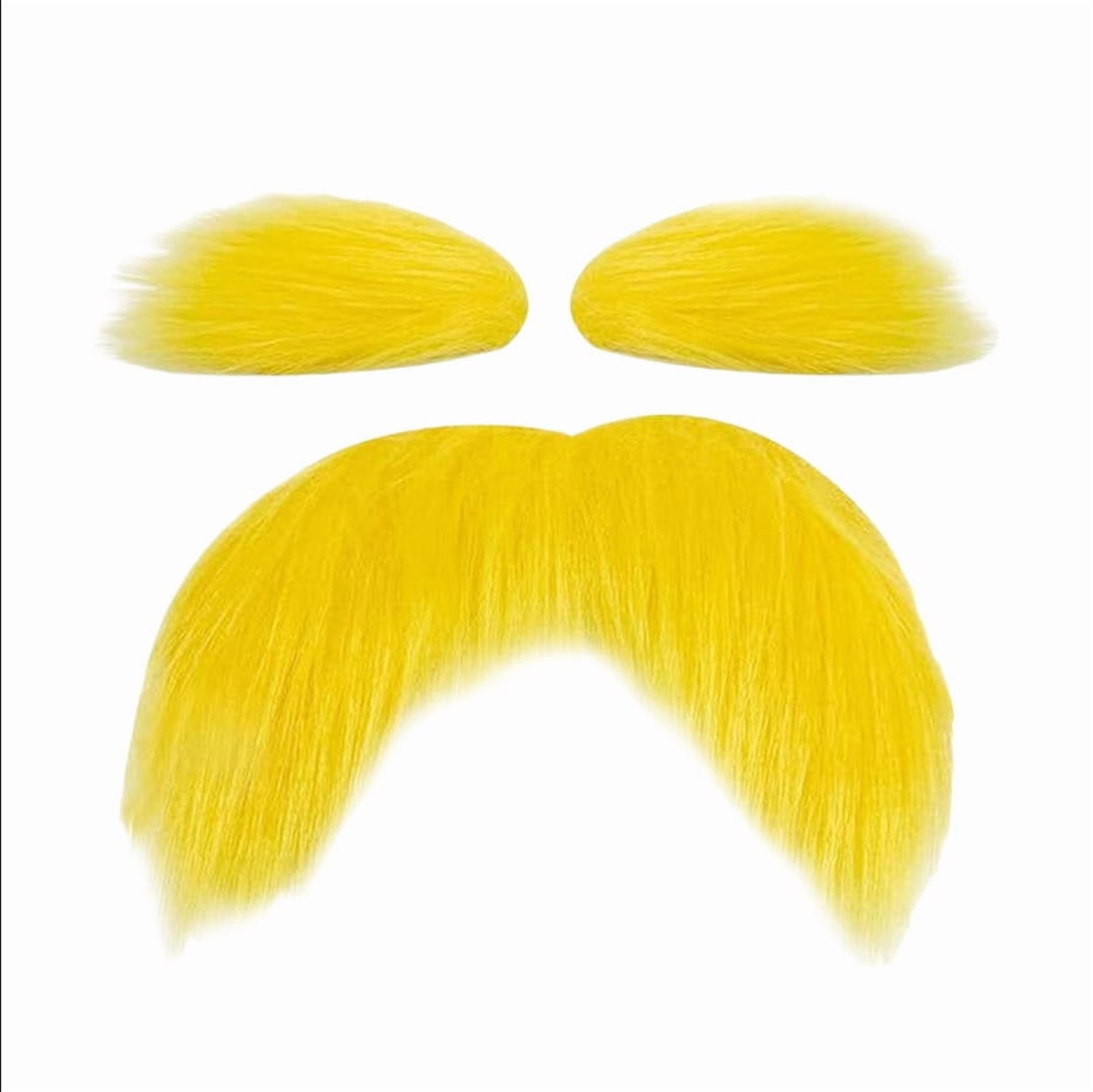 Self Adhesive Fake Mustache 3-Pack with Bushy Eyebrows, Reusable Stick ...