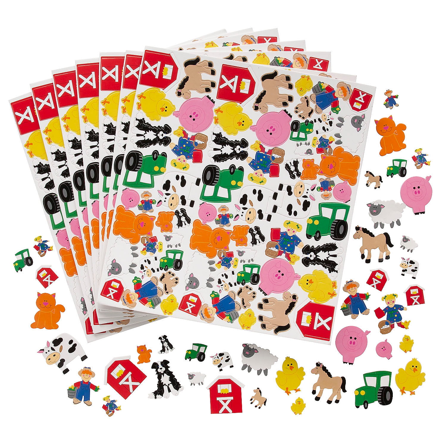 Self-Adhesive Farm Shapes, Craft Supplies, Regular, Foam Shapes, 500 ...