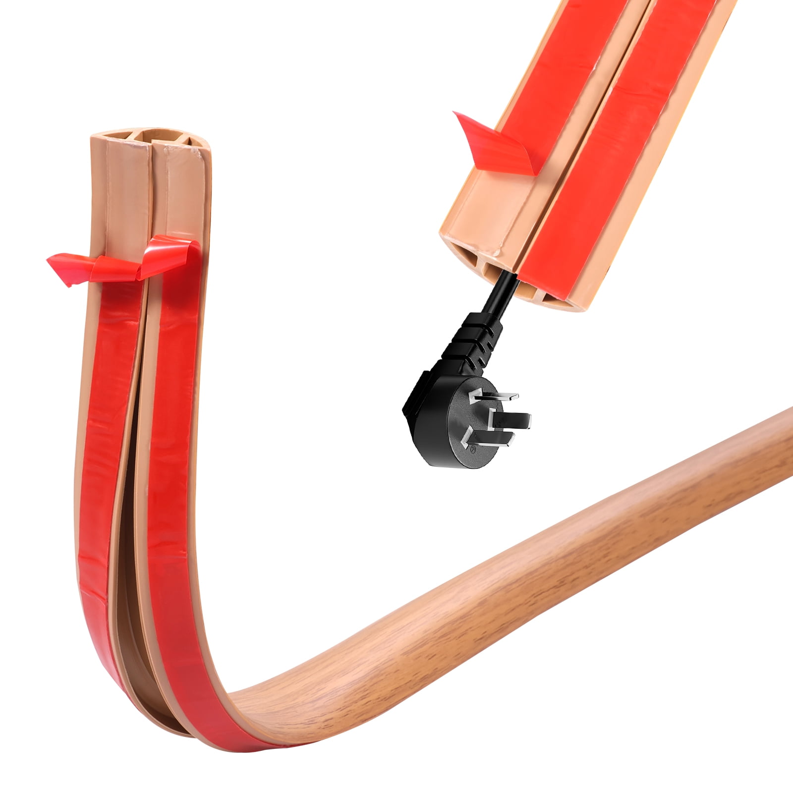 Self Adhesive Floor Cable Cover 16.4 FT PVC Floor Extension Cord Cover Cable Protector Hider ...