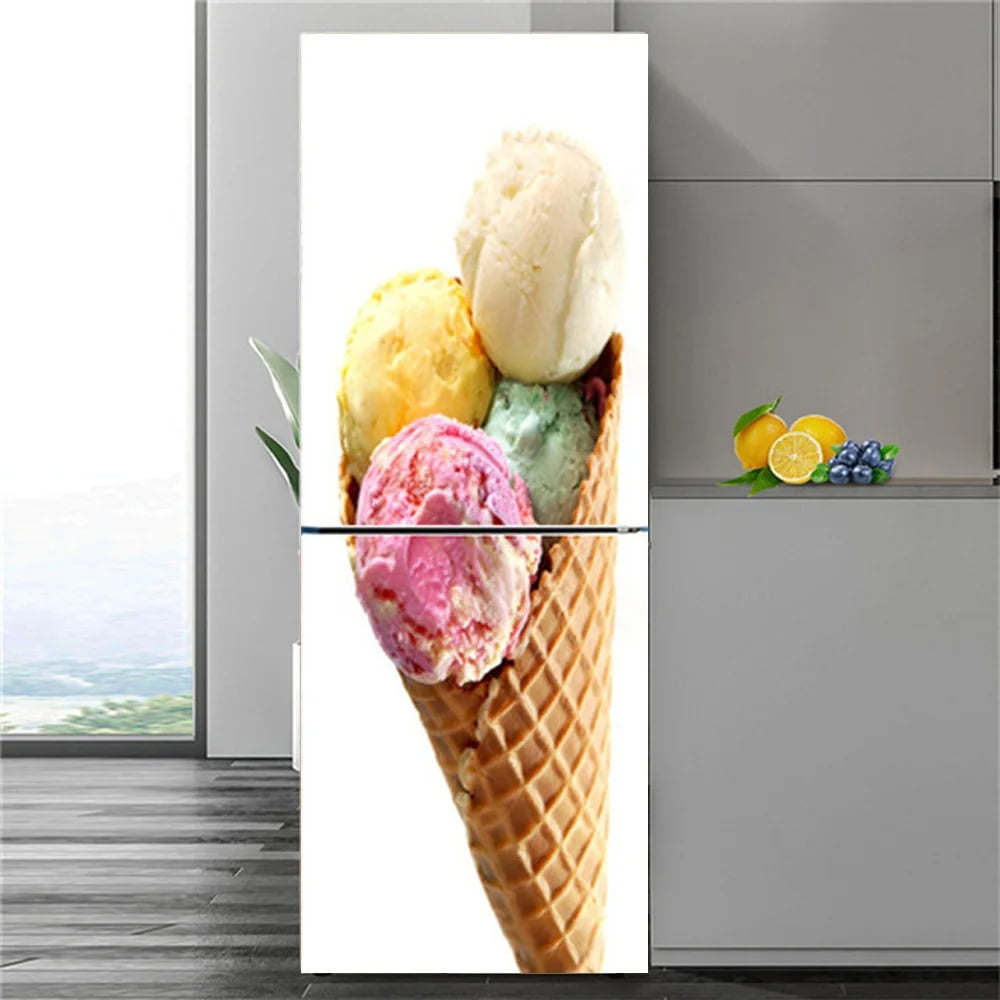 Self Adhesive Fruit Fridge Stickers Refrigerator Door Sticker Cover ...