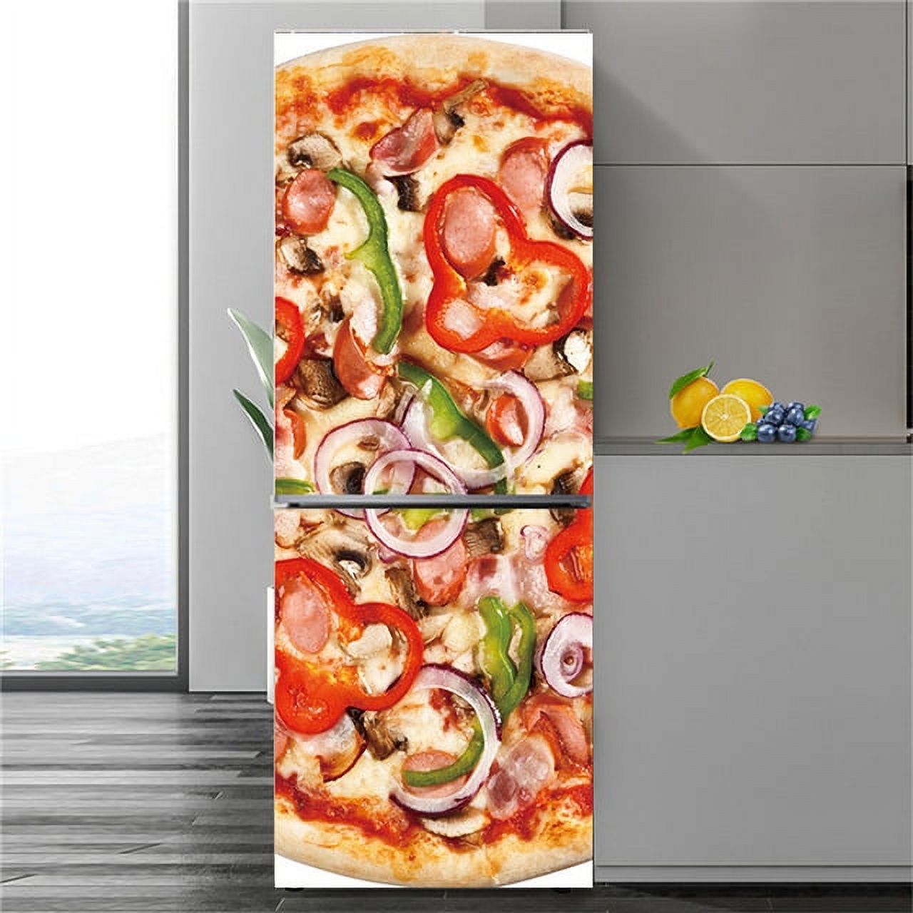 Self Adhesive Fruit Fridge Stickers Refrigerator Door Sticker Cover ...
