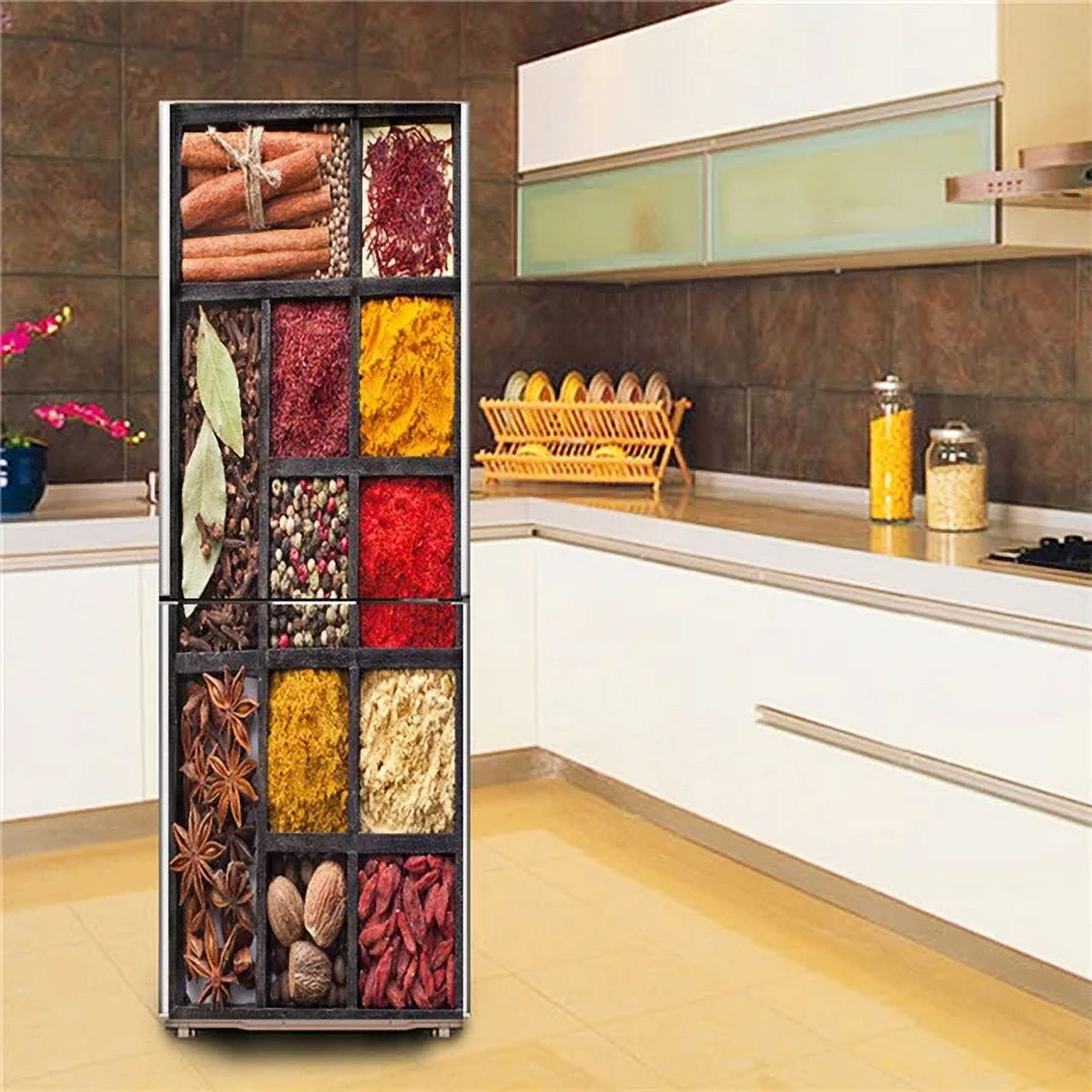 Self Adhesive Fruit Fridge Stickers Refrigerator Door Sticker Cover ...