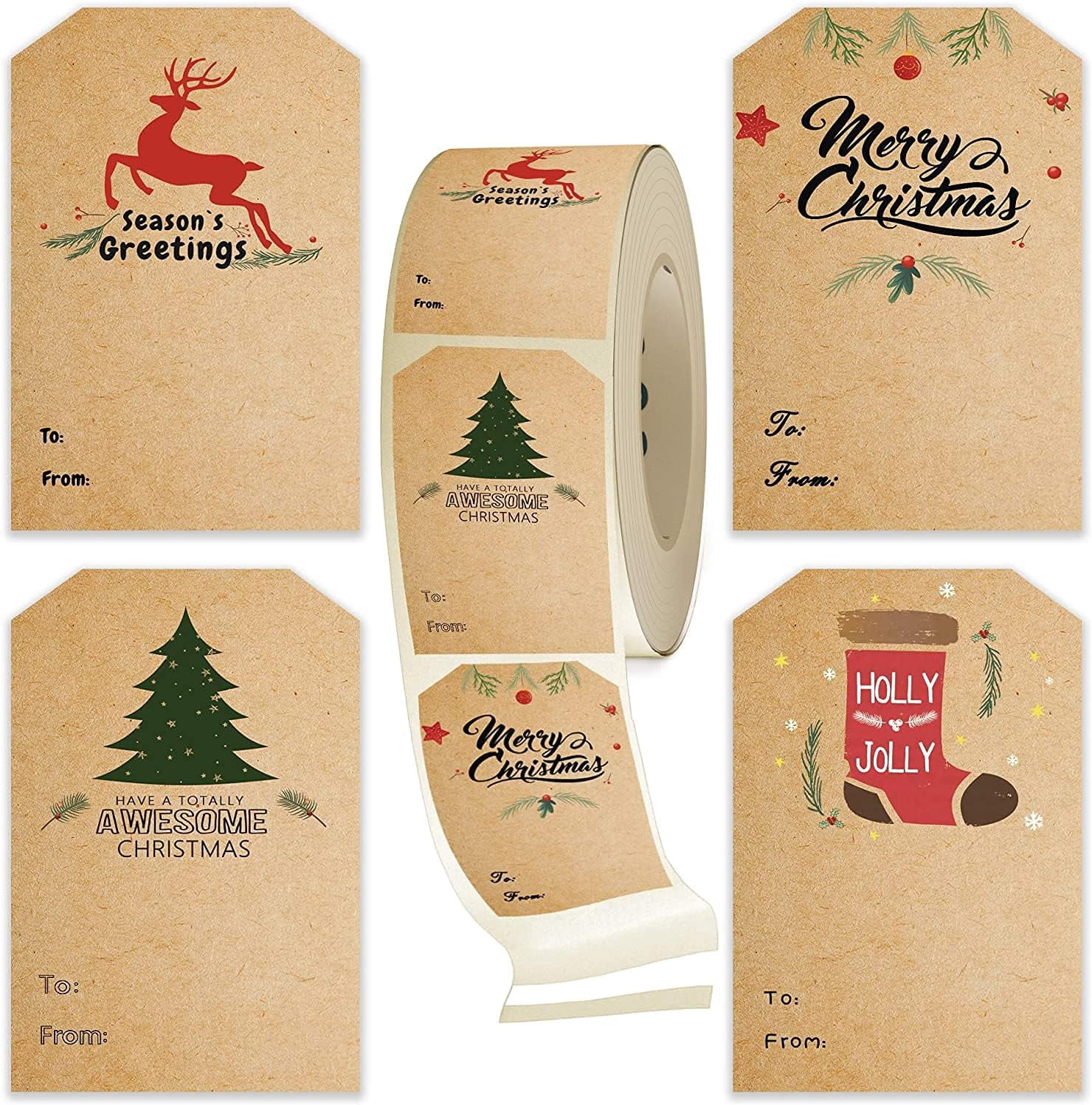 Self Adhesive Gift Tag Stickers - Christmas Gift Tags - Decorative ...