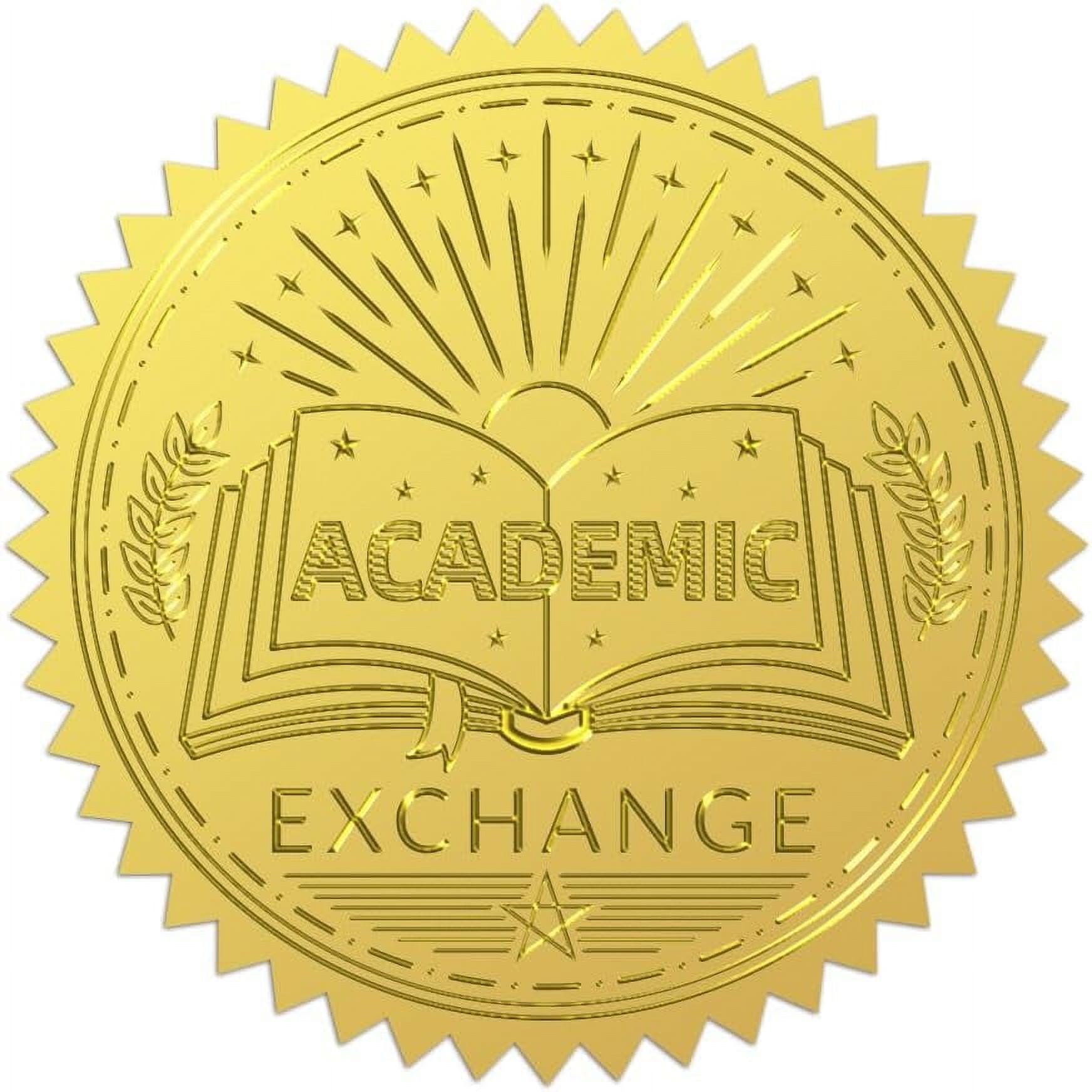 Self Adhesive Gold Foil Embossed Stickers Medal Book Decoration Sticker ...