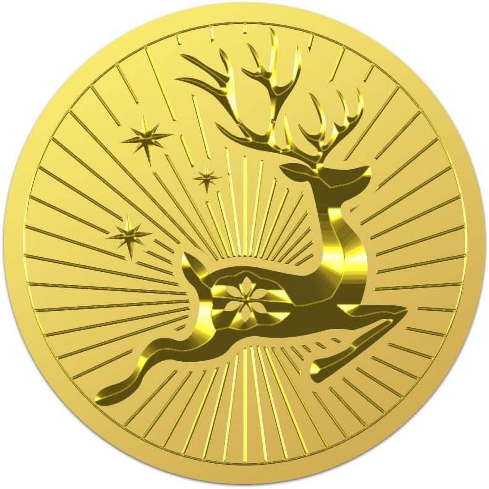 Self Adhesive Gold Foil Embossed Stickers Medal Decoration Sticker Deer ...