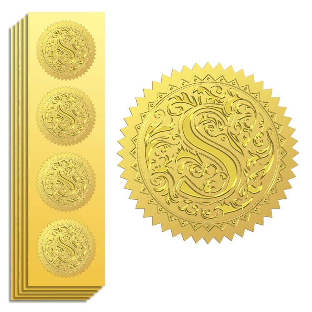 Self Adhesive Gold Foil Embossed Stickers Medal Decoration Sticker ...