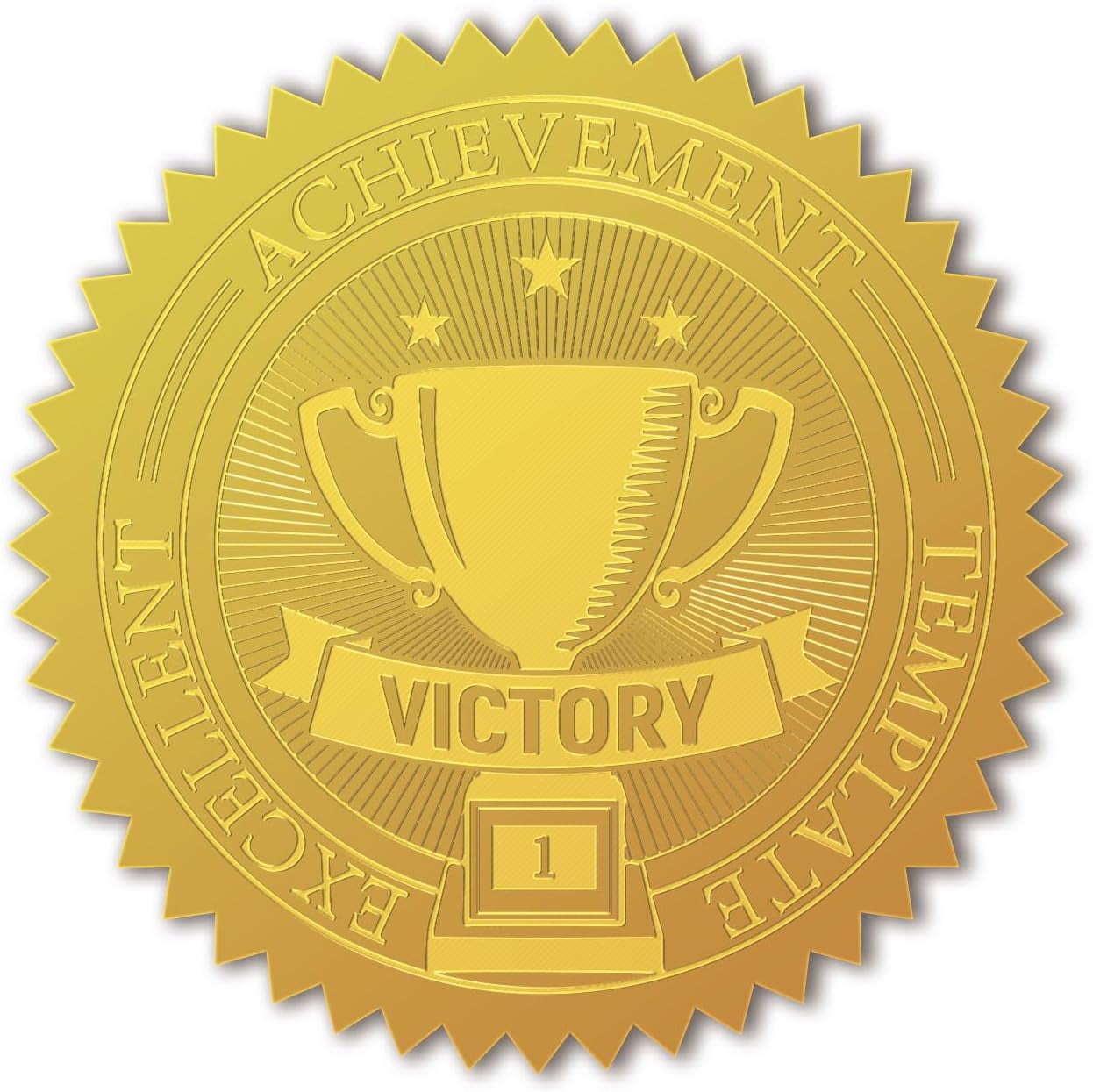 Self Adhesive Gold Foil Embossed Stickers Medal Decoration Sticker ...