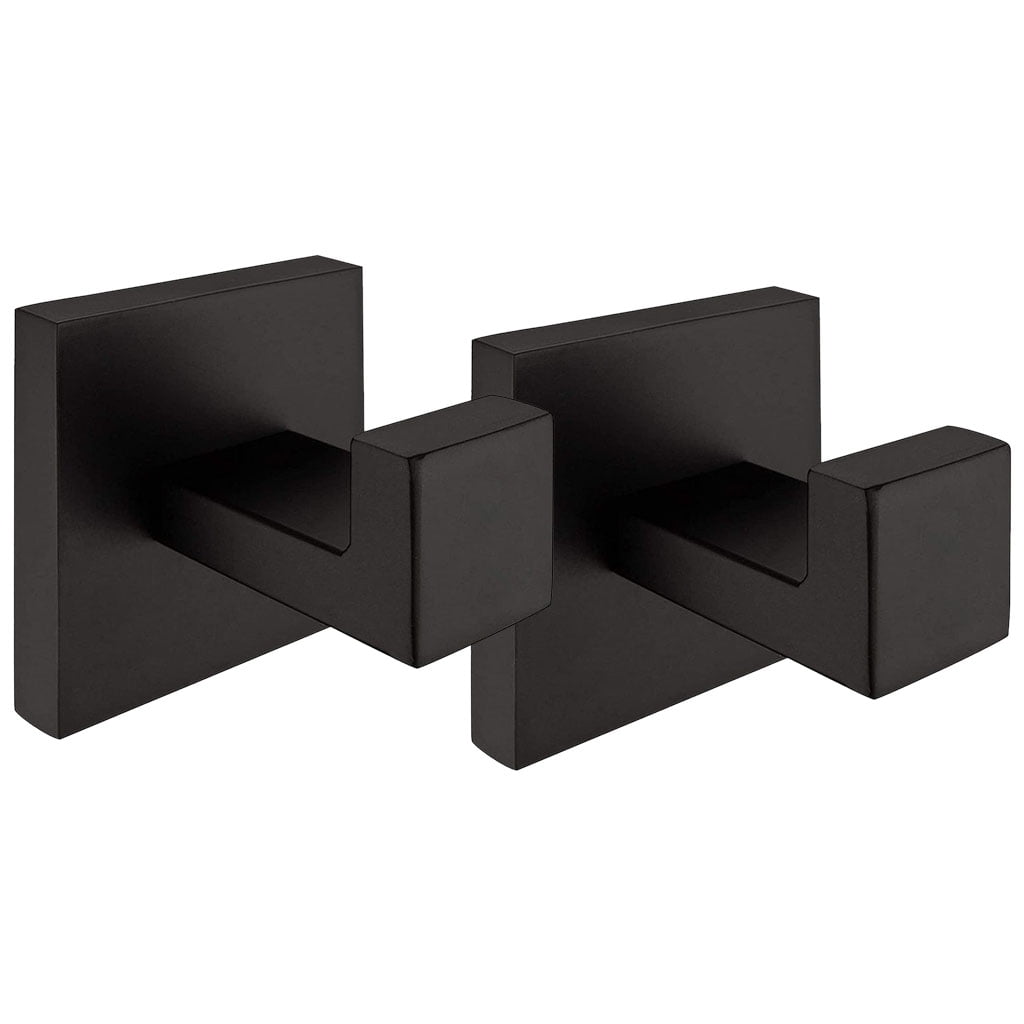 Self-Adhesive Hook Kitchen Bathroom Wall Stainless Sticky Hanger Black ...