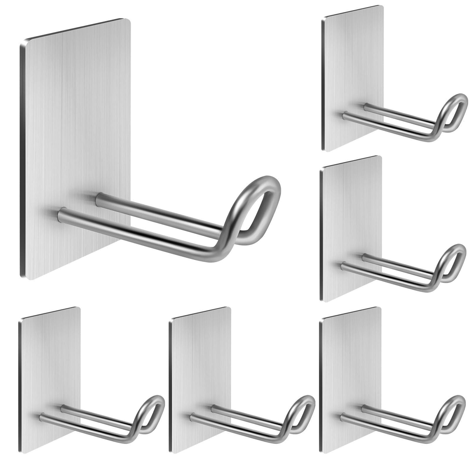 Self Adhesive Hooks Heavy Duty, Large Stainless Steel Towel Hooks, No ...
