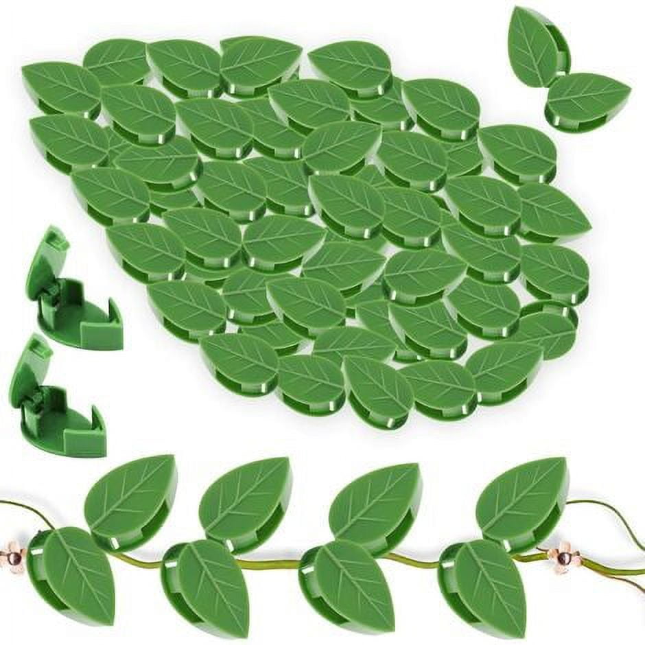 Self-Adhesive, Invisible Holders with Green Leaf Design for Garden Wall, Perfect for Vine ...