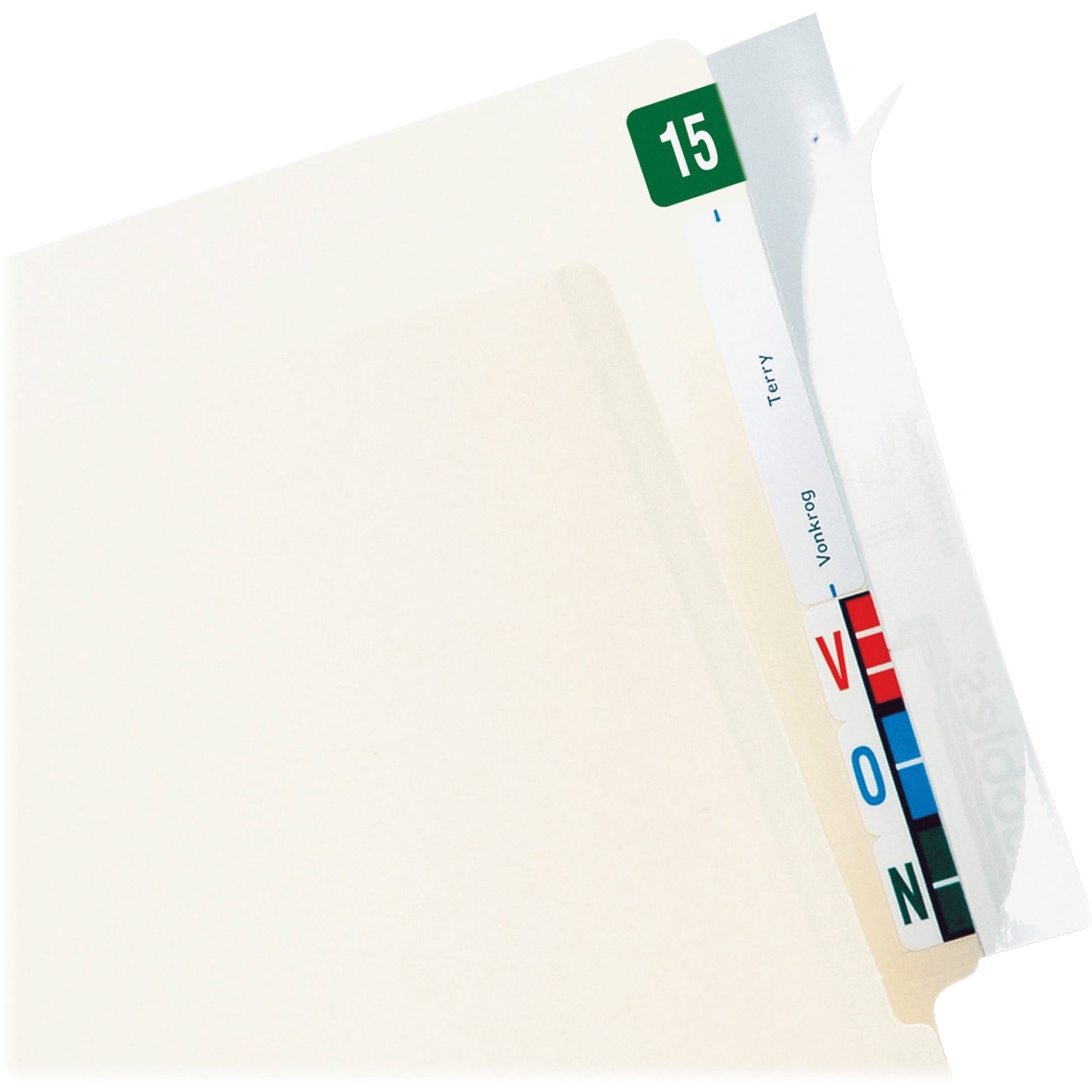 Self-Adhesive Label/file Folder Protector, End Tab, 2 X 8, Clear, 100 ...