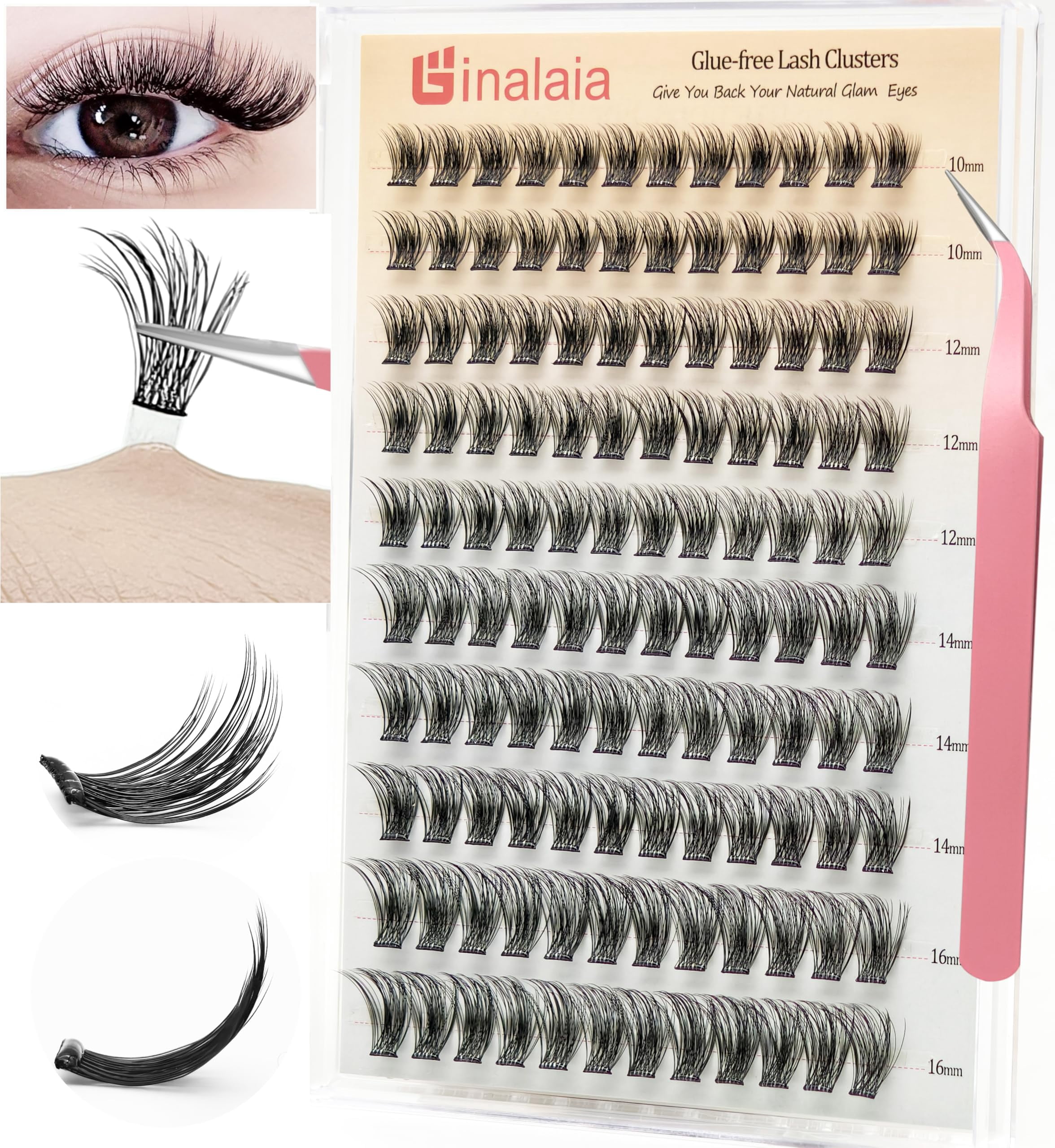 Self Adhesive Lash Clusters, IFF17 Press on Pre Eye lashes Clusters ...