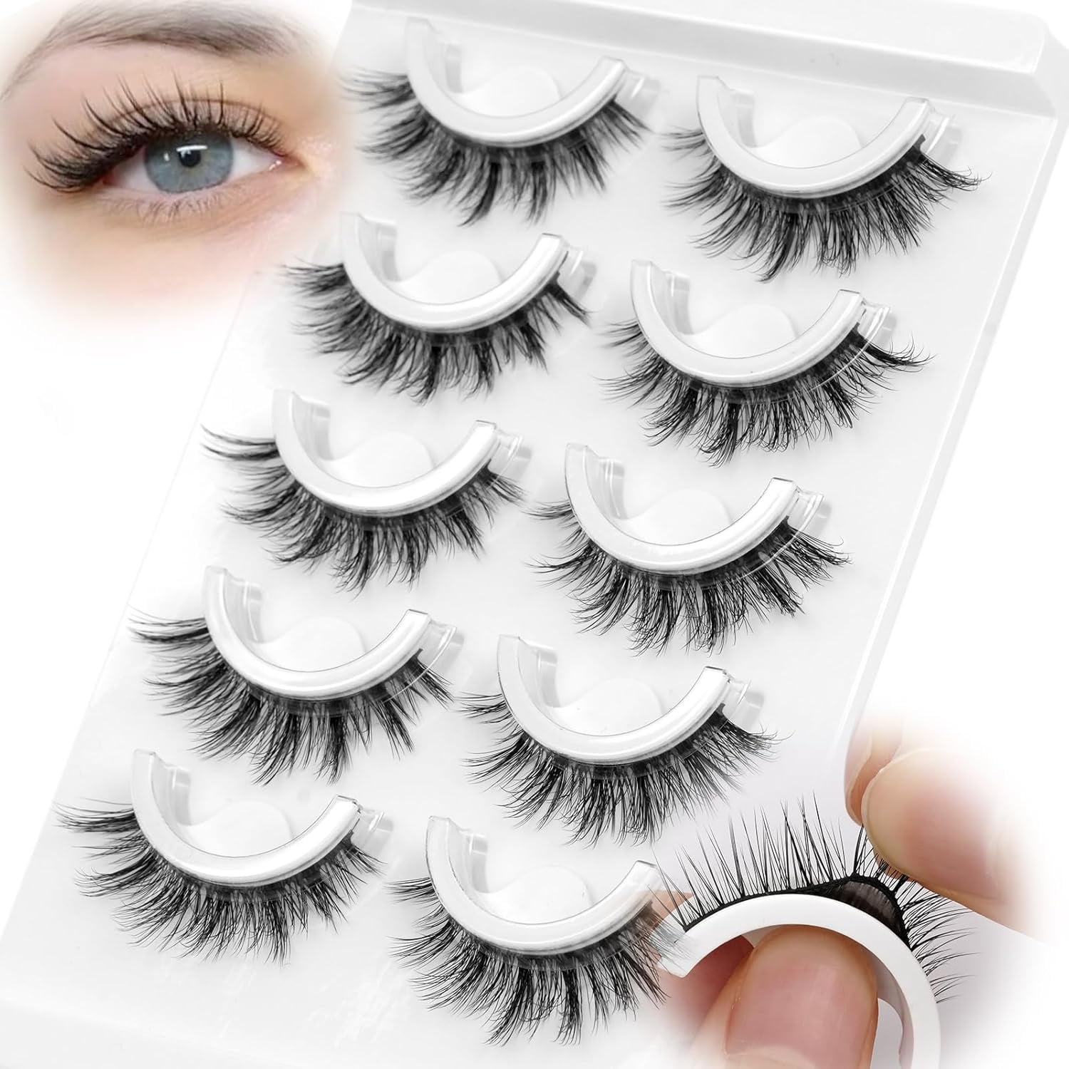 Self Adhesive Lashes False Eyelashes - Update More Stronger 10mm ...