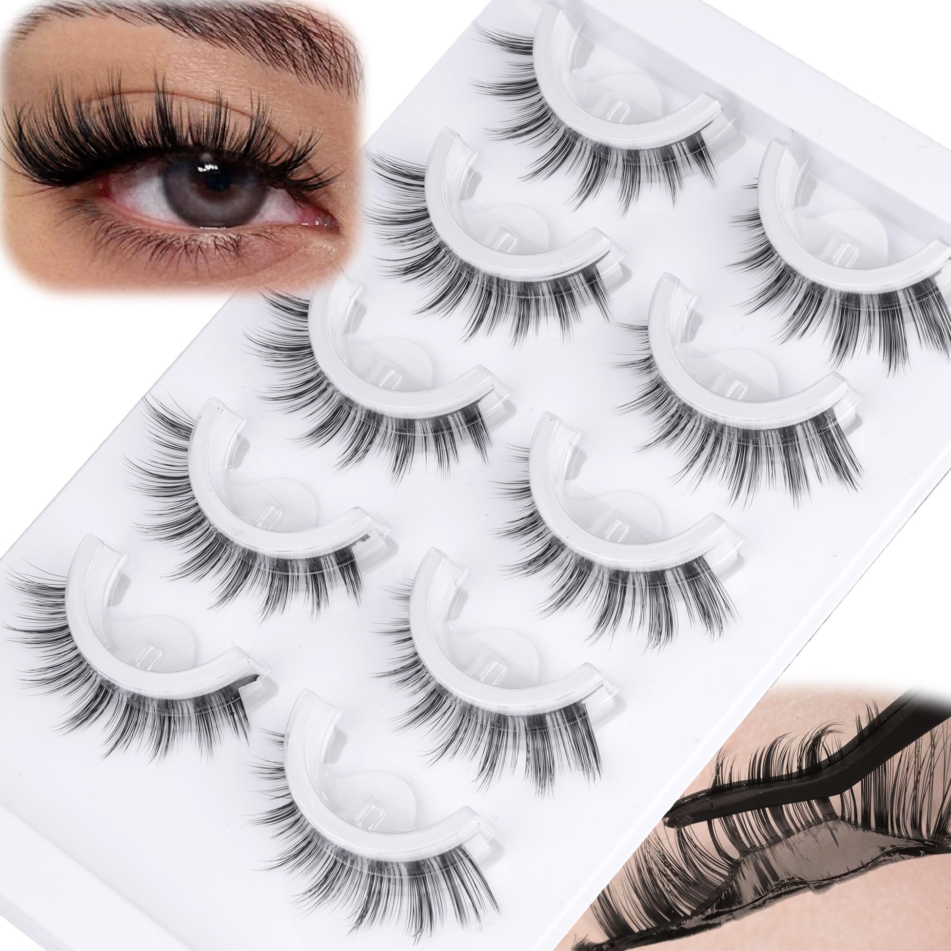 Self Adhesive Lashes Manga IFF17 Lashes Natural Look On Lashes No Glue ...