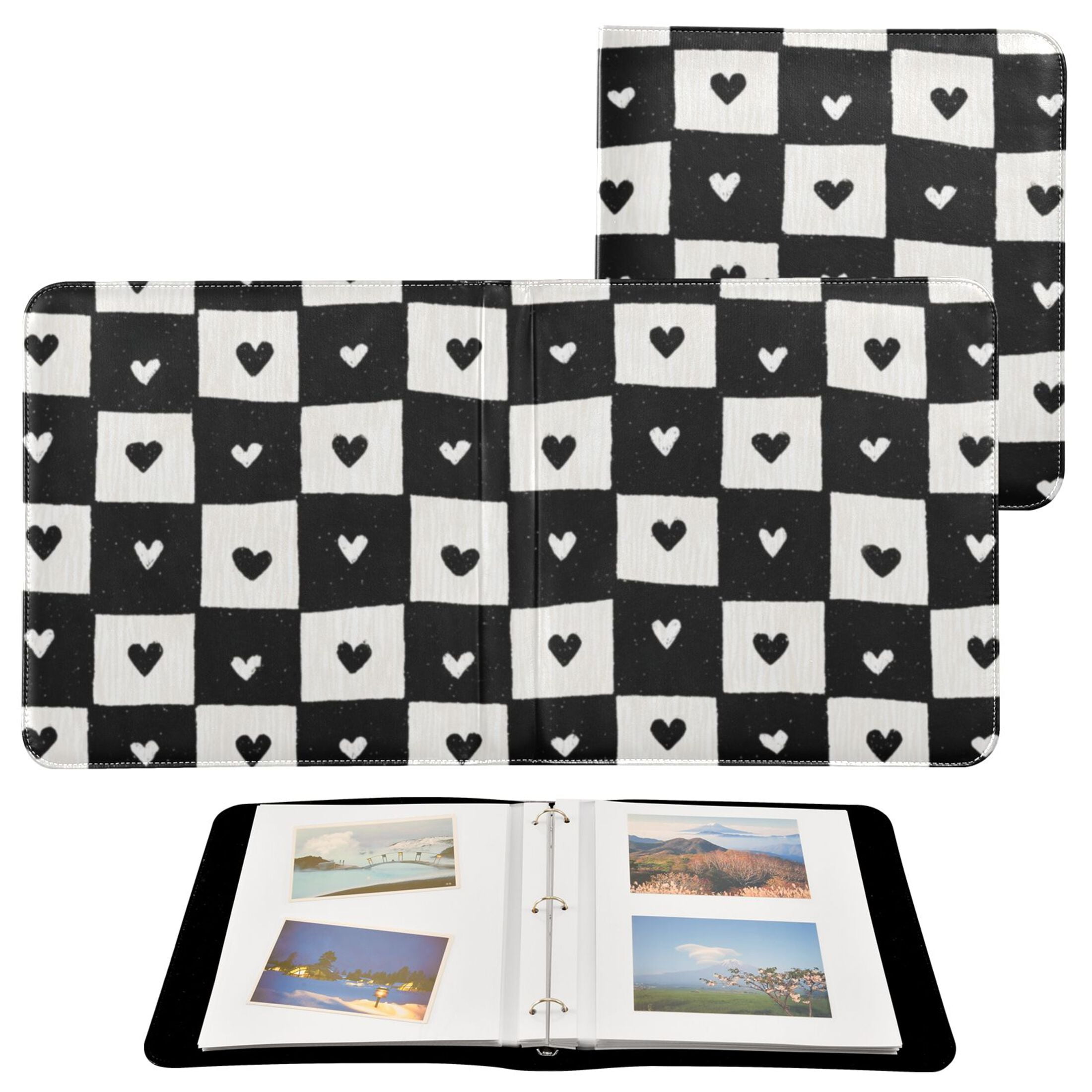 Self-Adhesive Leather Photo Album Gift For Memories Checkered Small ...