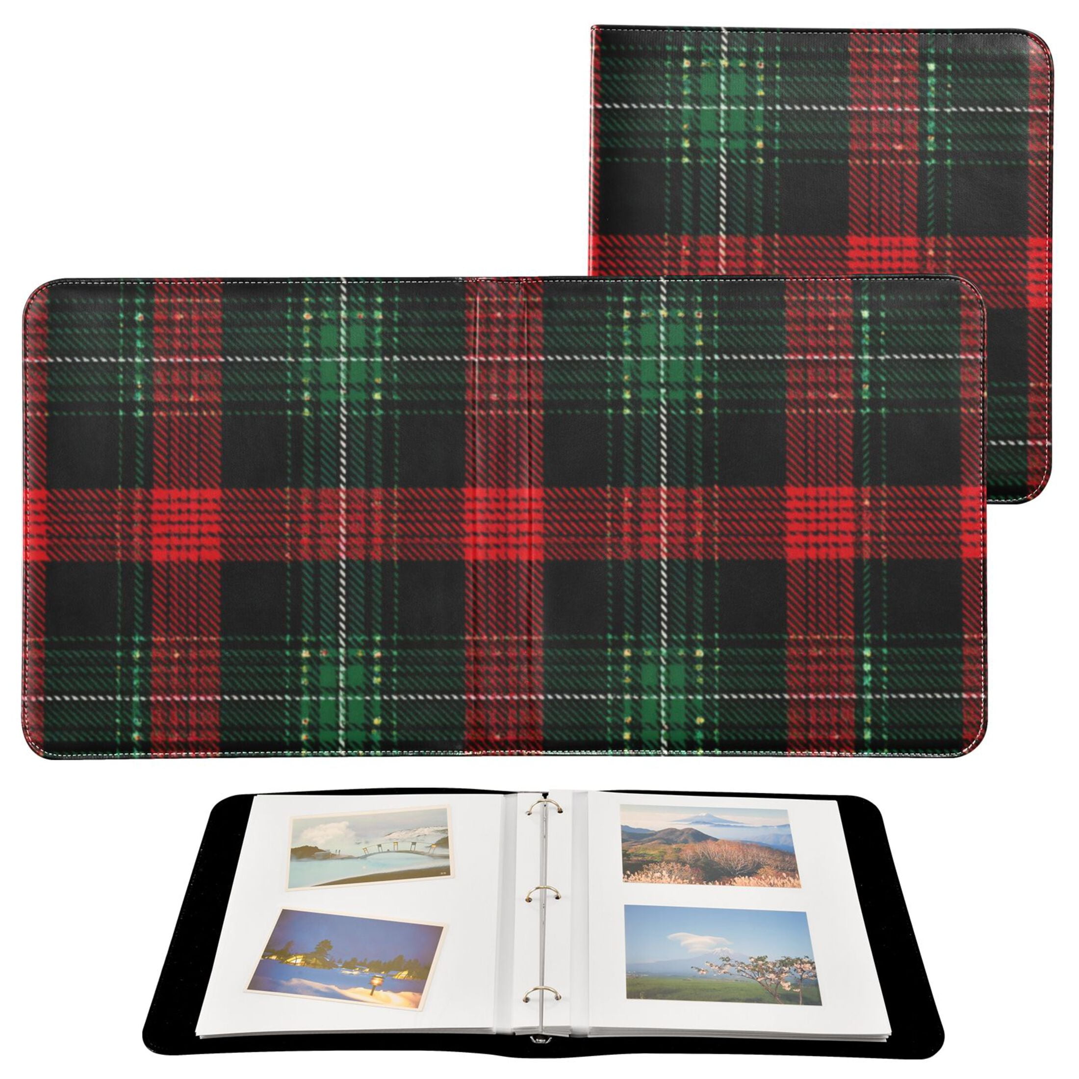 Self-Adhesive Leather Photo Album Gift For Memories Deep Red Tartan ...