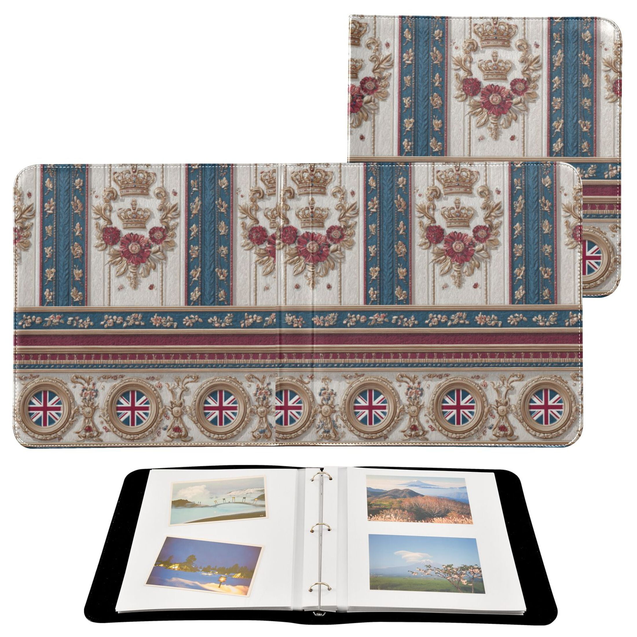 Self-Adhesive Leather Photo Album Gift For Memories Elaborate Striped ...