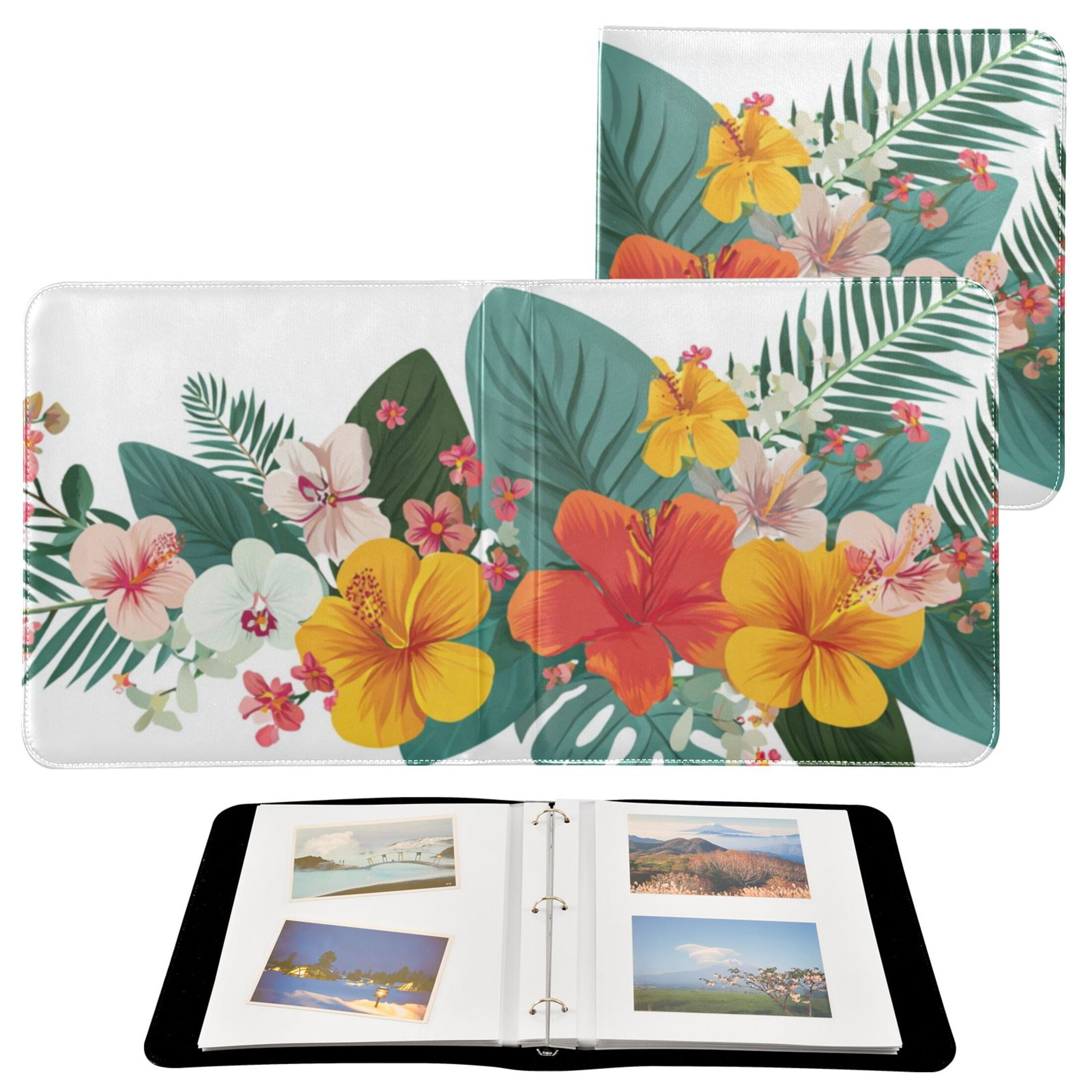 Self-Adhesive Leather Photo Album Gift For Memories Garland with Leaves ...