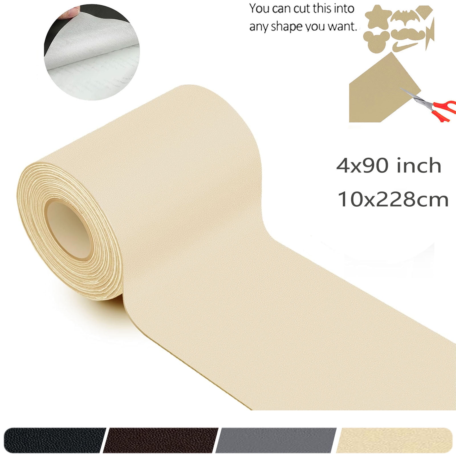Self Adhesive Leather Repair Patch, Beige, 4 X 90 Inch, leather seat ...