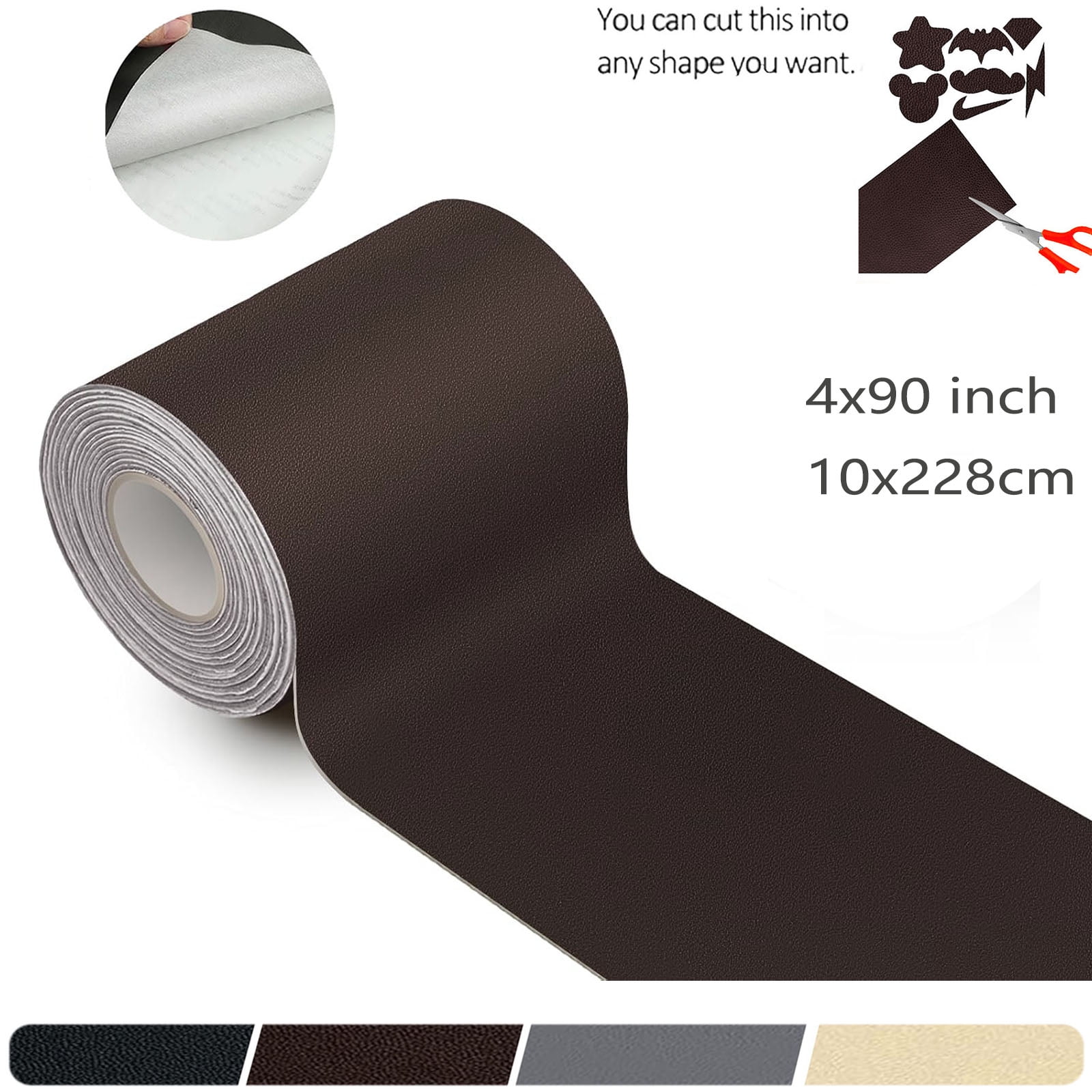 XINLTC Self Adhesive Dark Brown Leather Repair Patch, 4 X 90 Inch, for ...