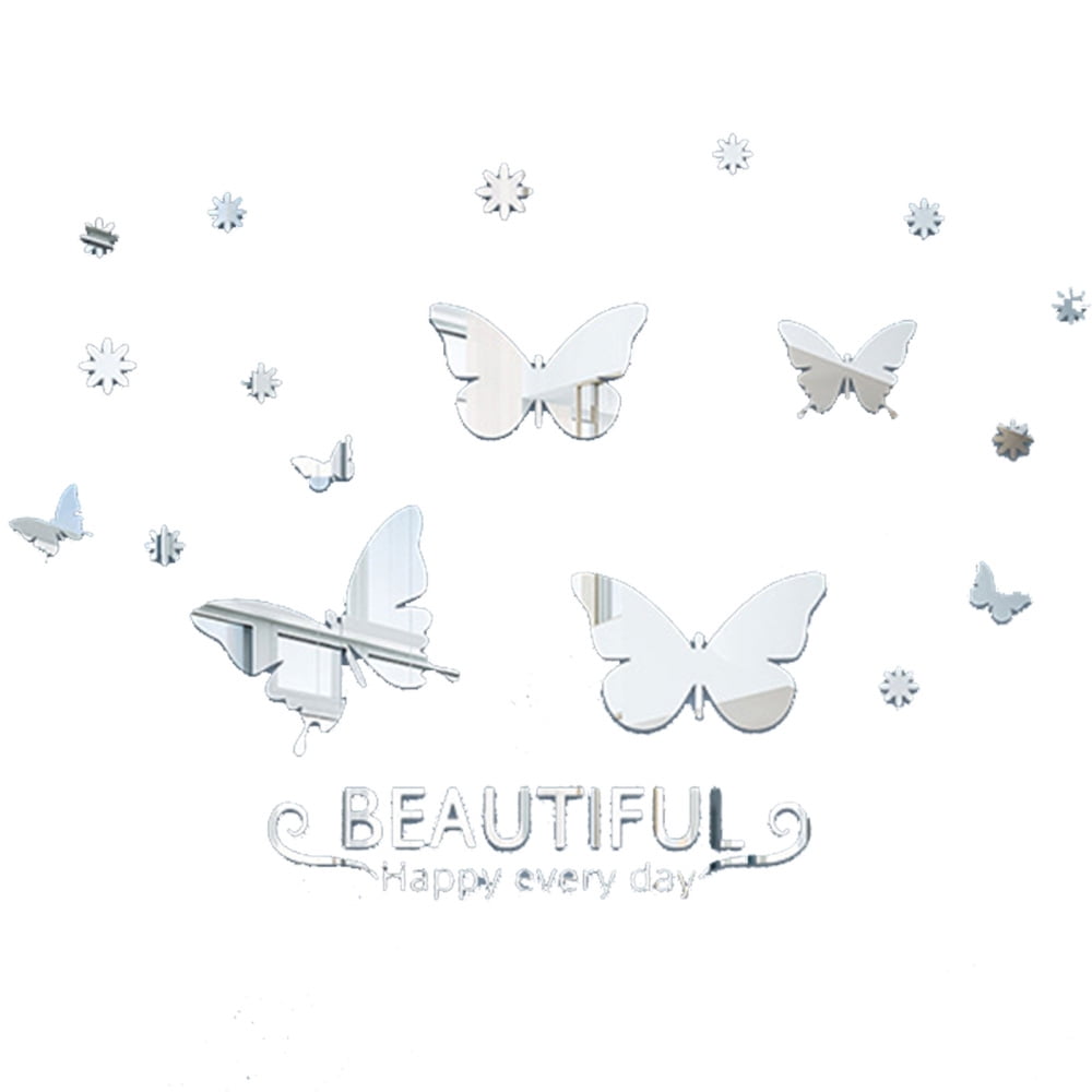Self-Adhesive Mirror Wall Decor Acrylic Butterfly Mirror Stickers for ...