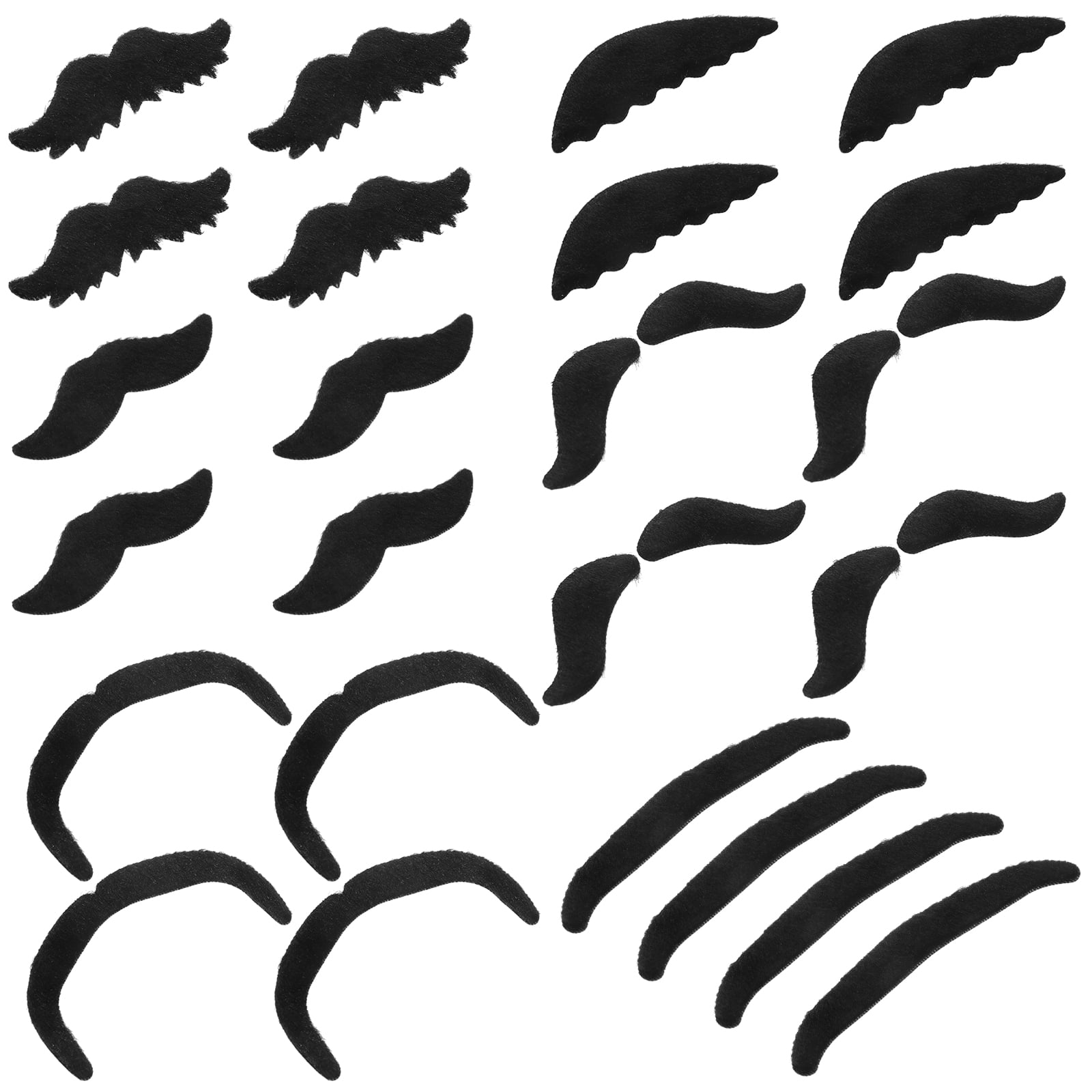 BusSunset Self Adhesive Mustache Stickers, 24pcs Black Beard Fiesta ...