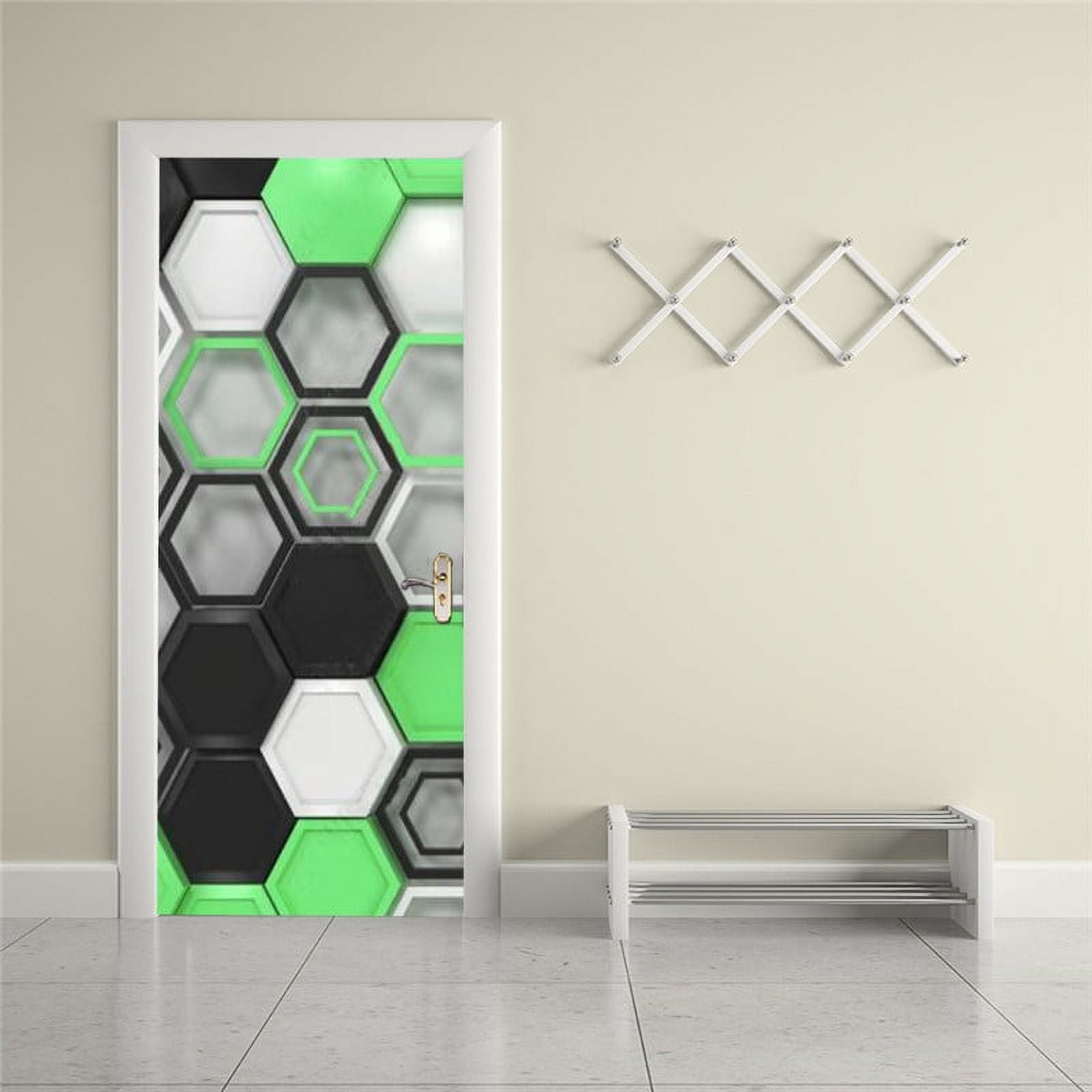 Self Adhesive PVC Modern Geometric 3d Stereo Door Stickers Home r Door ...