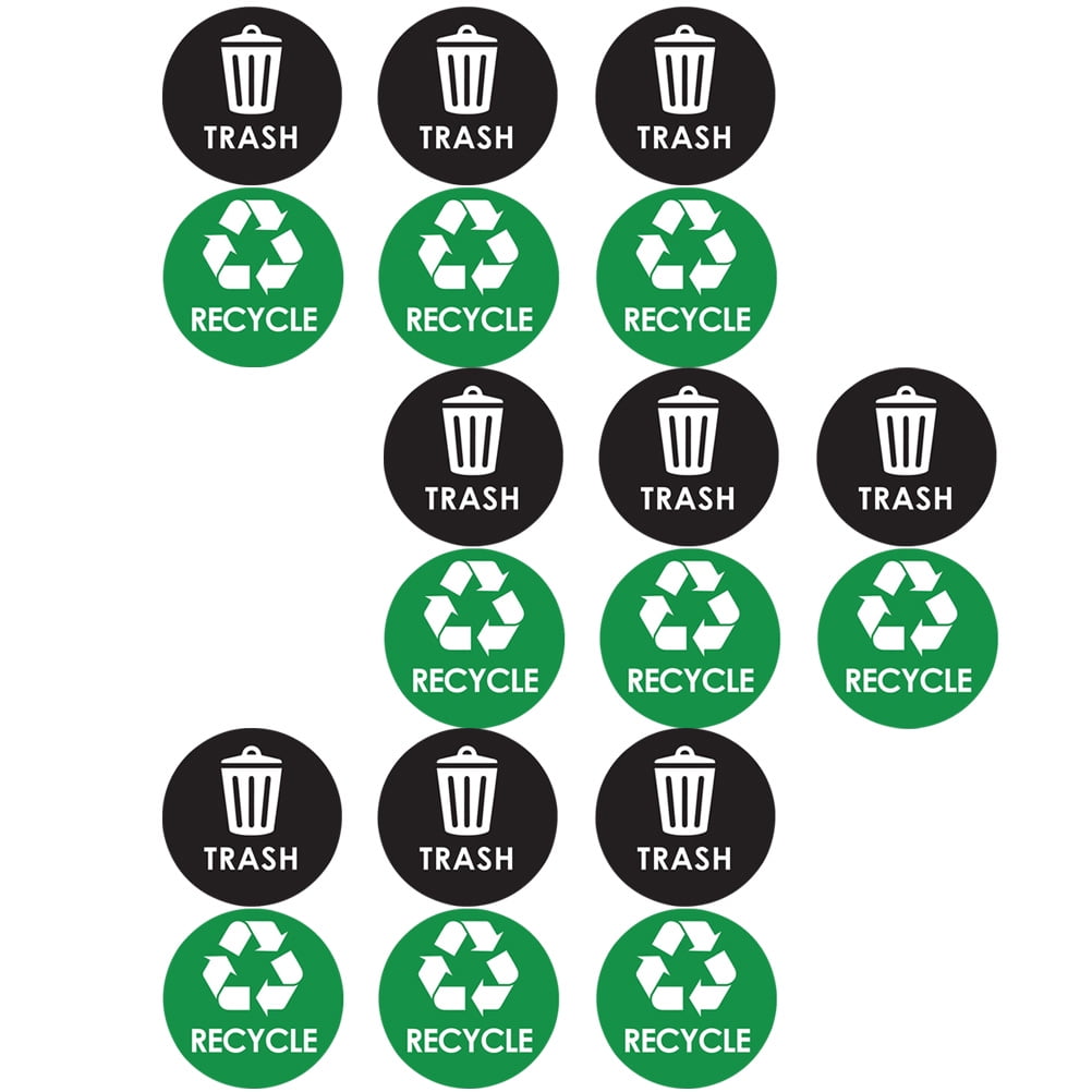 Self Adhesive Recycling Stickers Labels Trash Can Recycle Bin Garbage ...