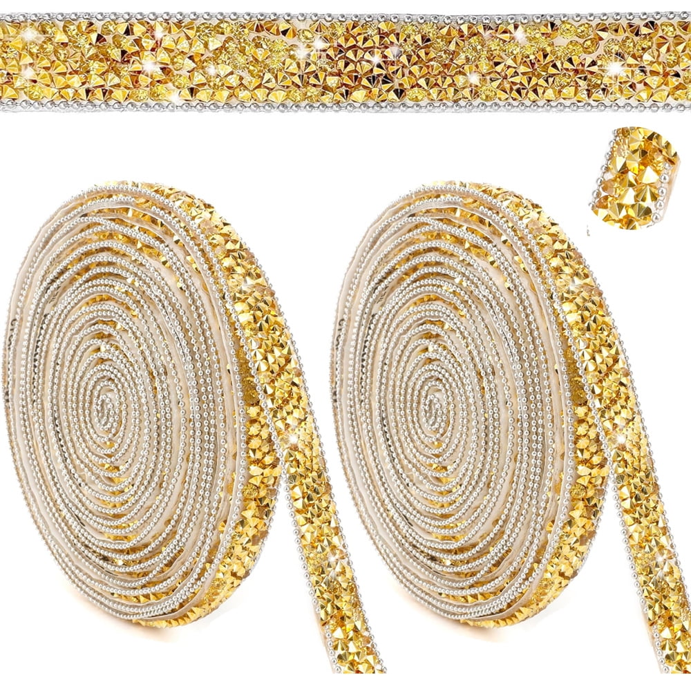 Self Adhesive Resin Rhinestone Strips,6 Yards Rhinestone Ribbons,Shiny ...