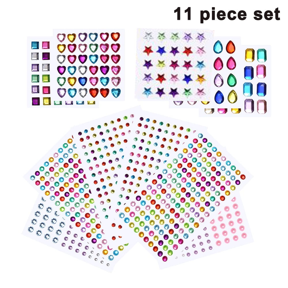 Self-Adhesive Rhinestone Stickers, Acrylic Stick-on Crystal Gem Sheets ...