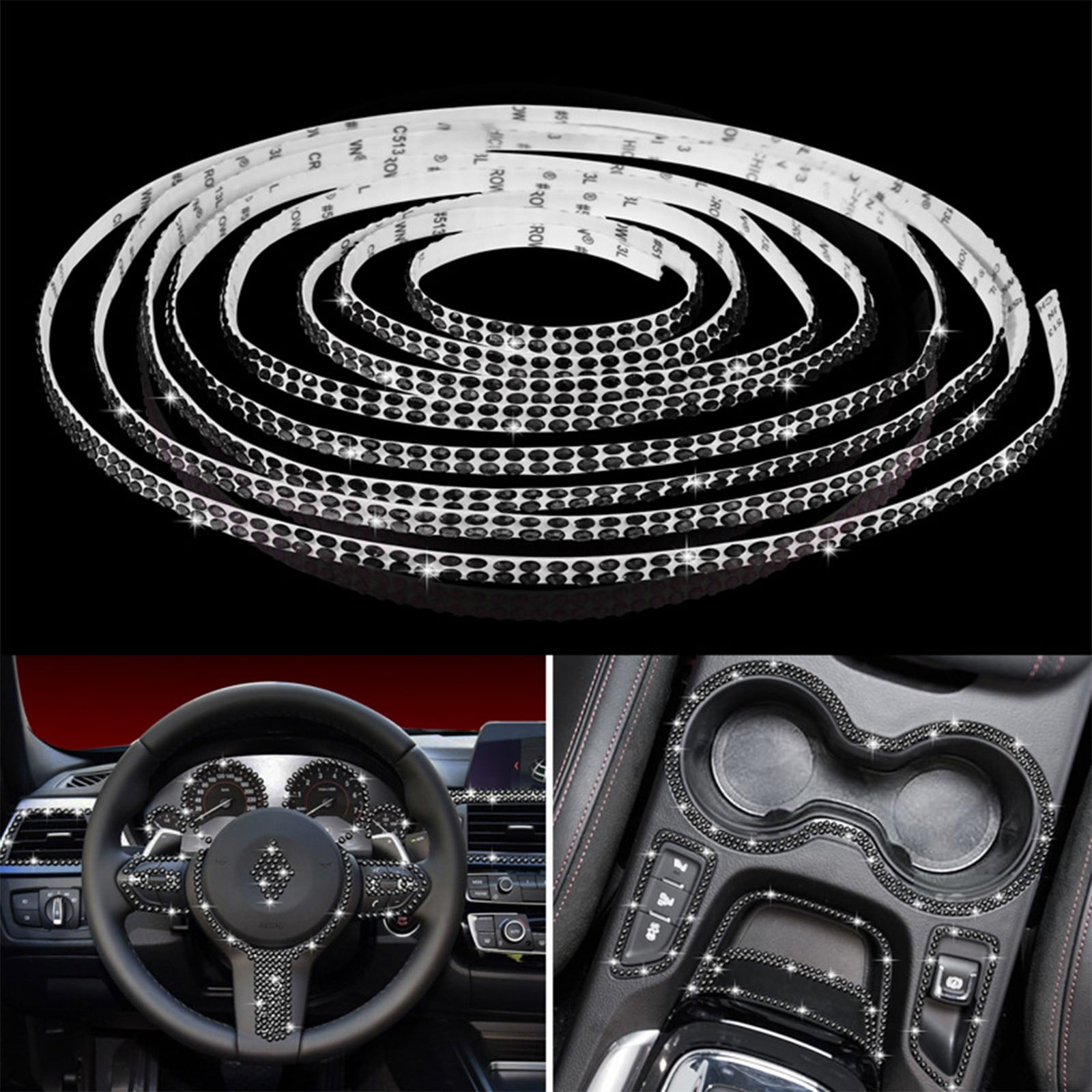 Self Adhesive Shiny Crystal Car Decoration Stickers, Rhinestone Car ...