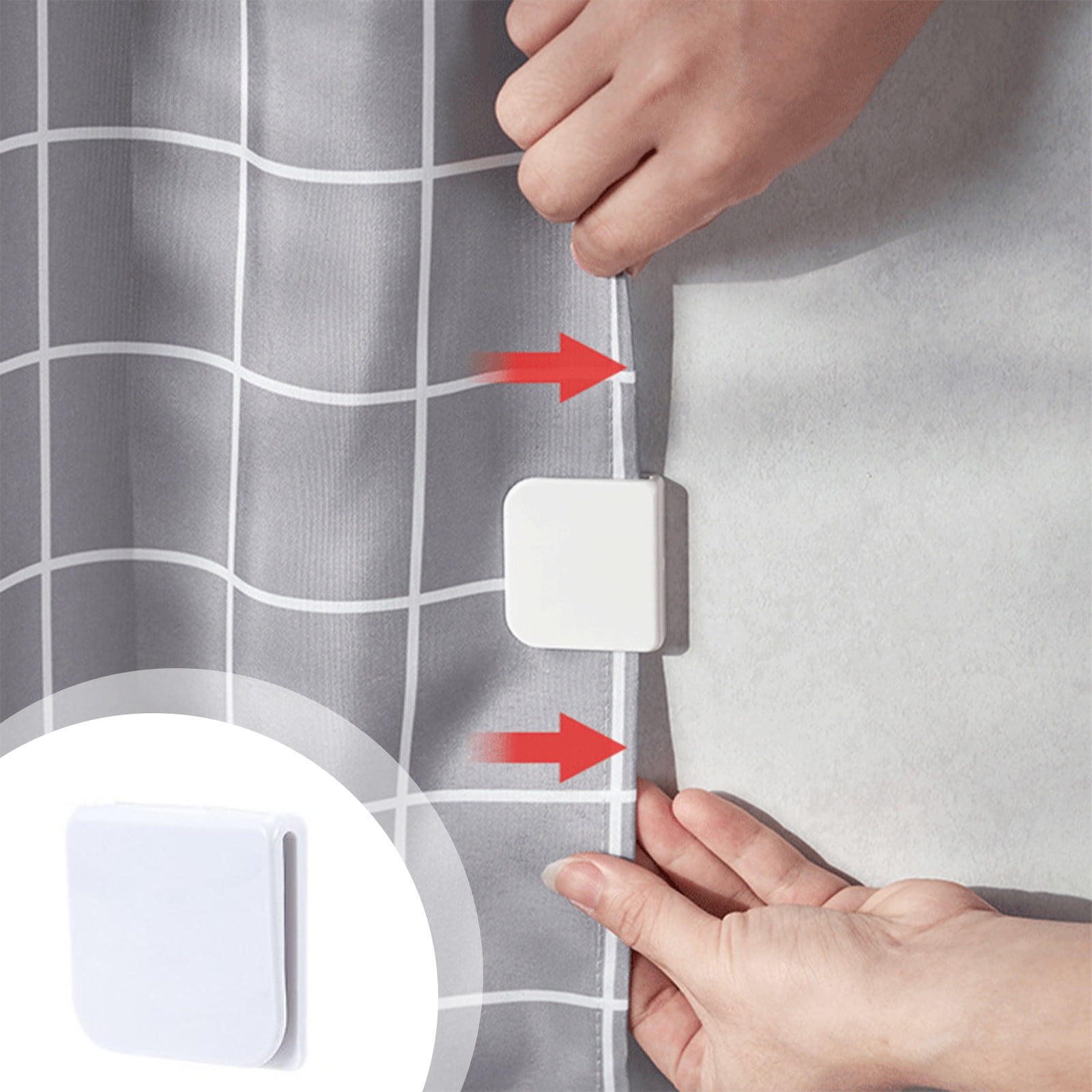 Self Adhesive Shower Curtain Clips, Windproof Guard Clips, Waterproof ...
