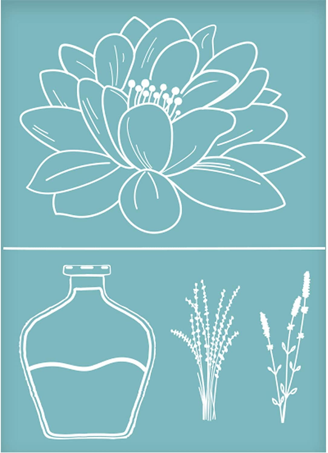 Self-Adhesive Silk Screen Printing Stencil Floral Reusable Pattern ...