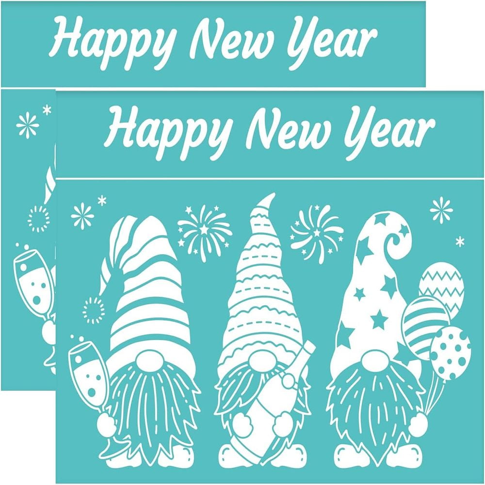 Self-Adhesive Silk Screen Printing Stencil Turquoise Gnome Pattern ...