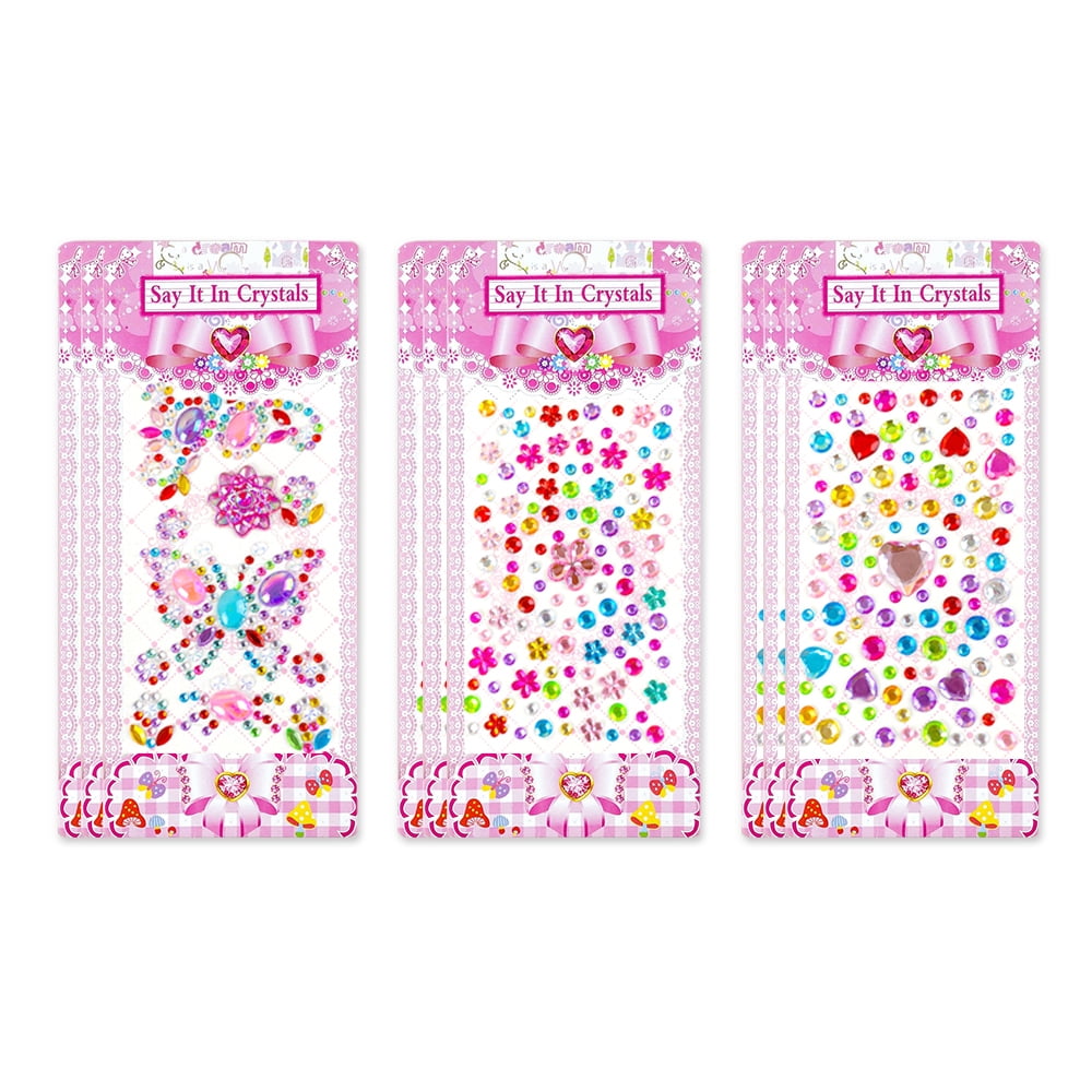 Self-Adhesive Sticker 9 Sheets, Jewels and Gems Sticker Set for ...