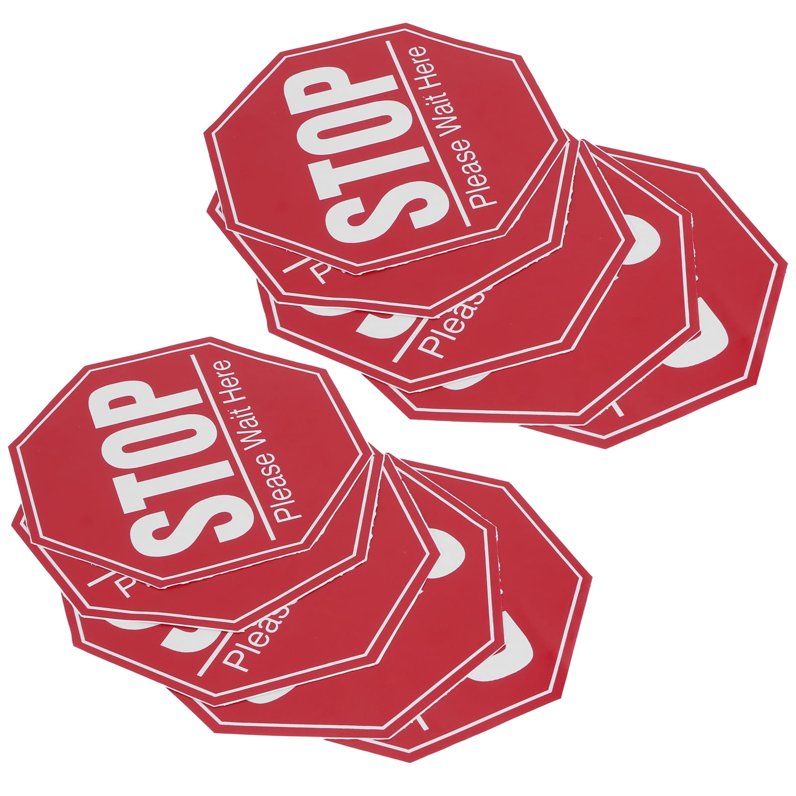 Self,Adhesive Stop Sign Stickers, Durable PVC Warning Decals For Floors ...