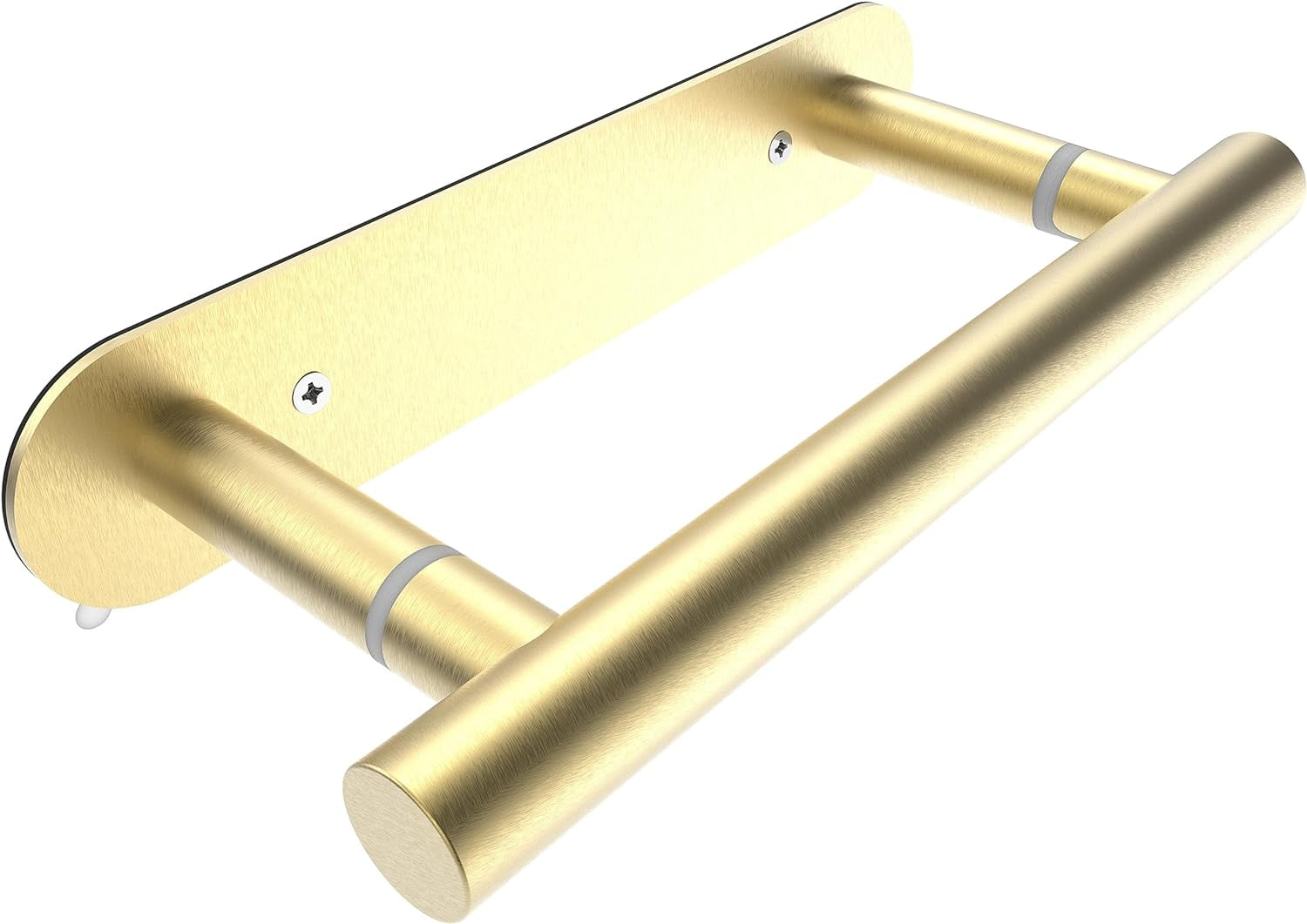 Self Adhesive Toilet Paper Holder Brushed Gold Double Post Pivoting ...
