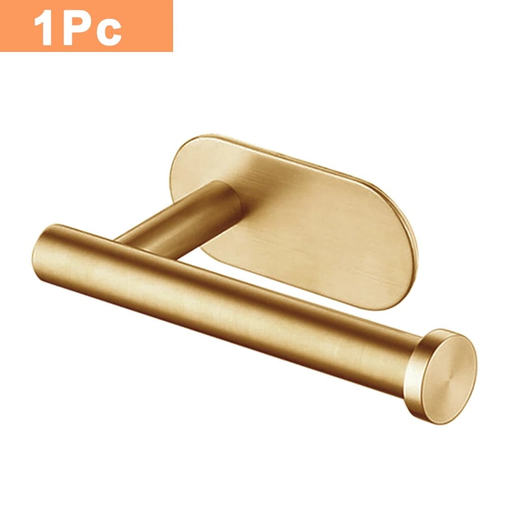 Self Adhesive Toilet Paper Towel Holder Stainless Steel Wall Mount No