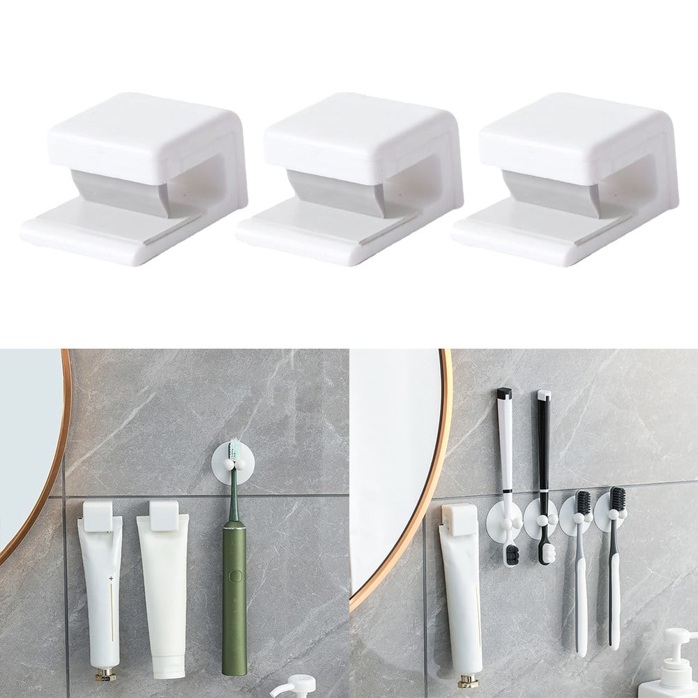Self-Adhesive Toothpaste Holder Dispenser, Wall-Mounted Bathroom ...