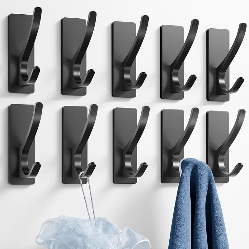 Self Adhesive Towel Hooks: Extra Strong 13LB, Stainless Hook for ...