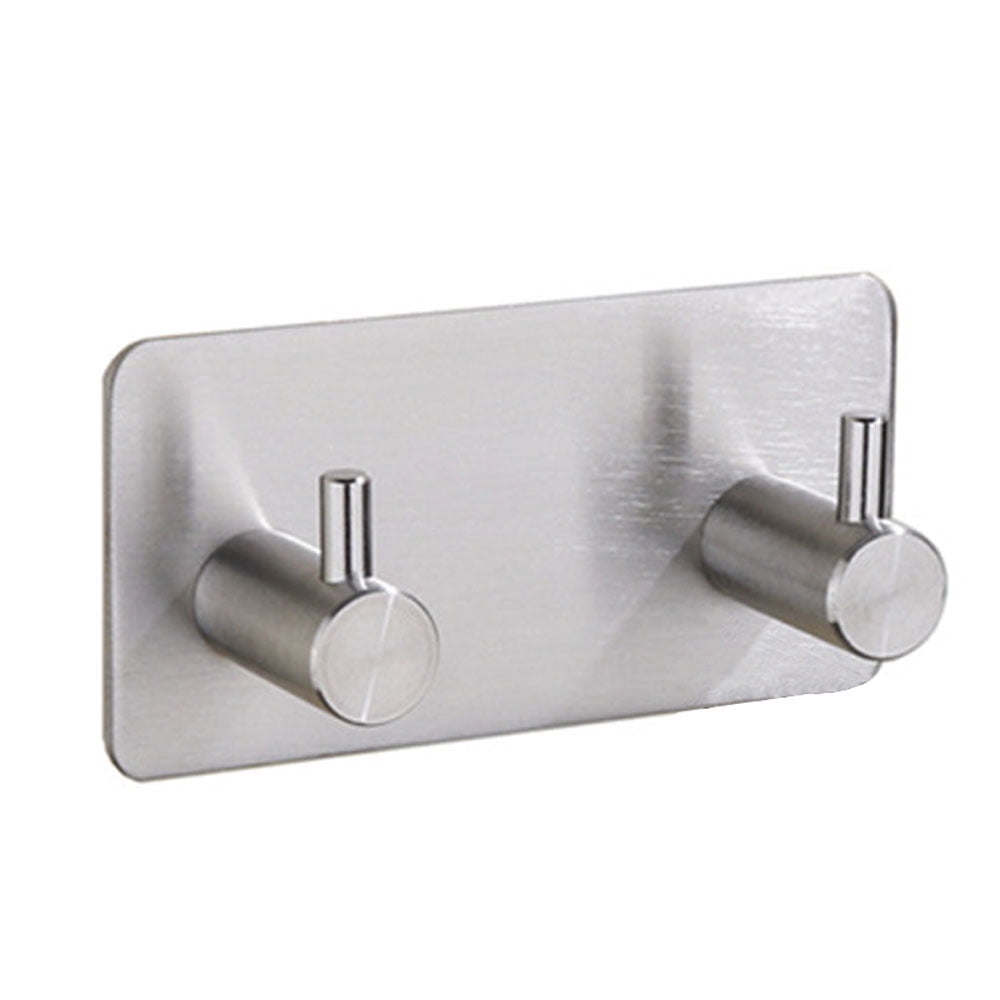 Self Adhesive Towel Hooks for Bathrooms Brushed Nickel Stick on Wall ...