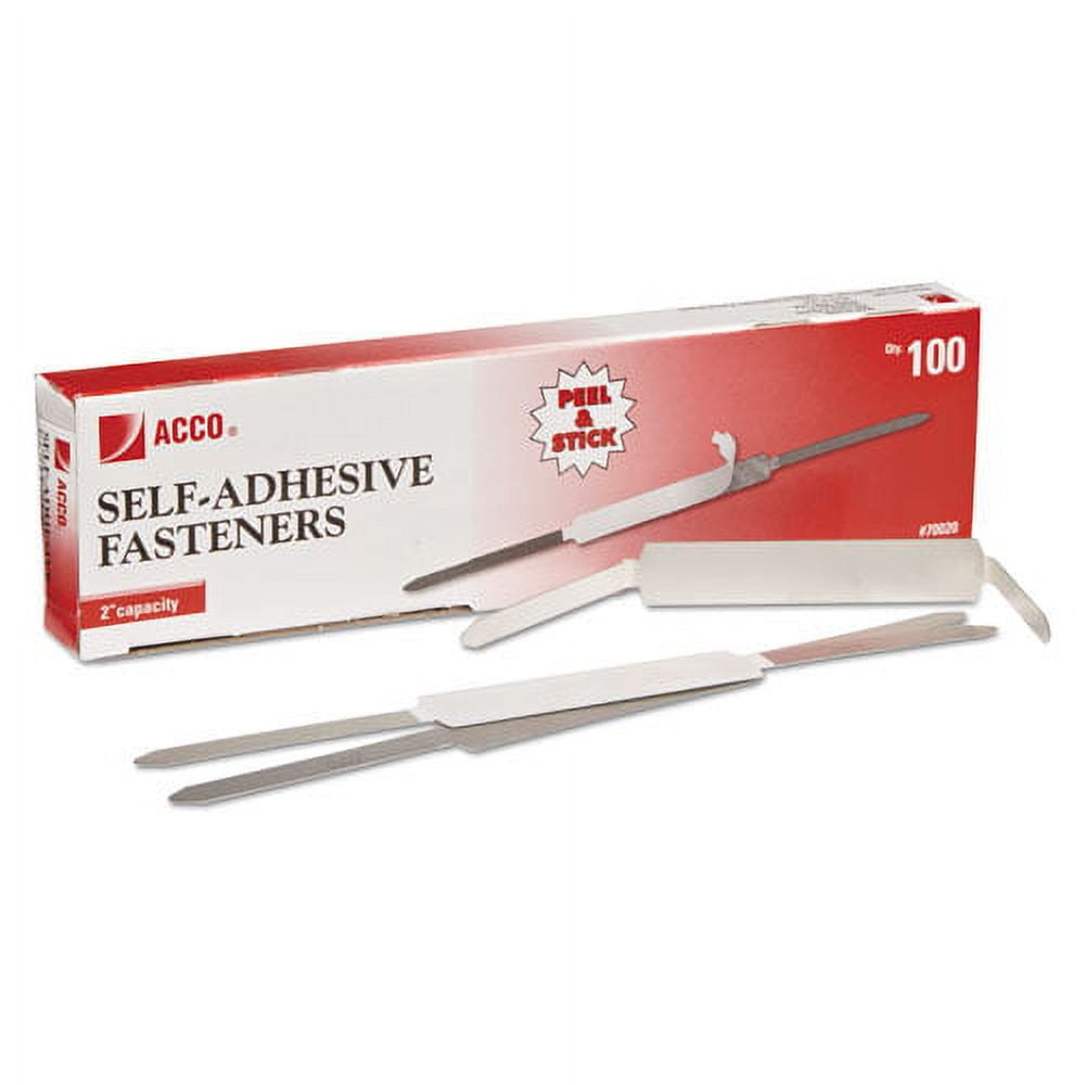 Self-Adhesive Two-Prong Paper Fastener Bases, 2" Capacity, 2.75" Center ...