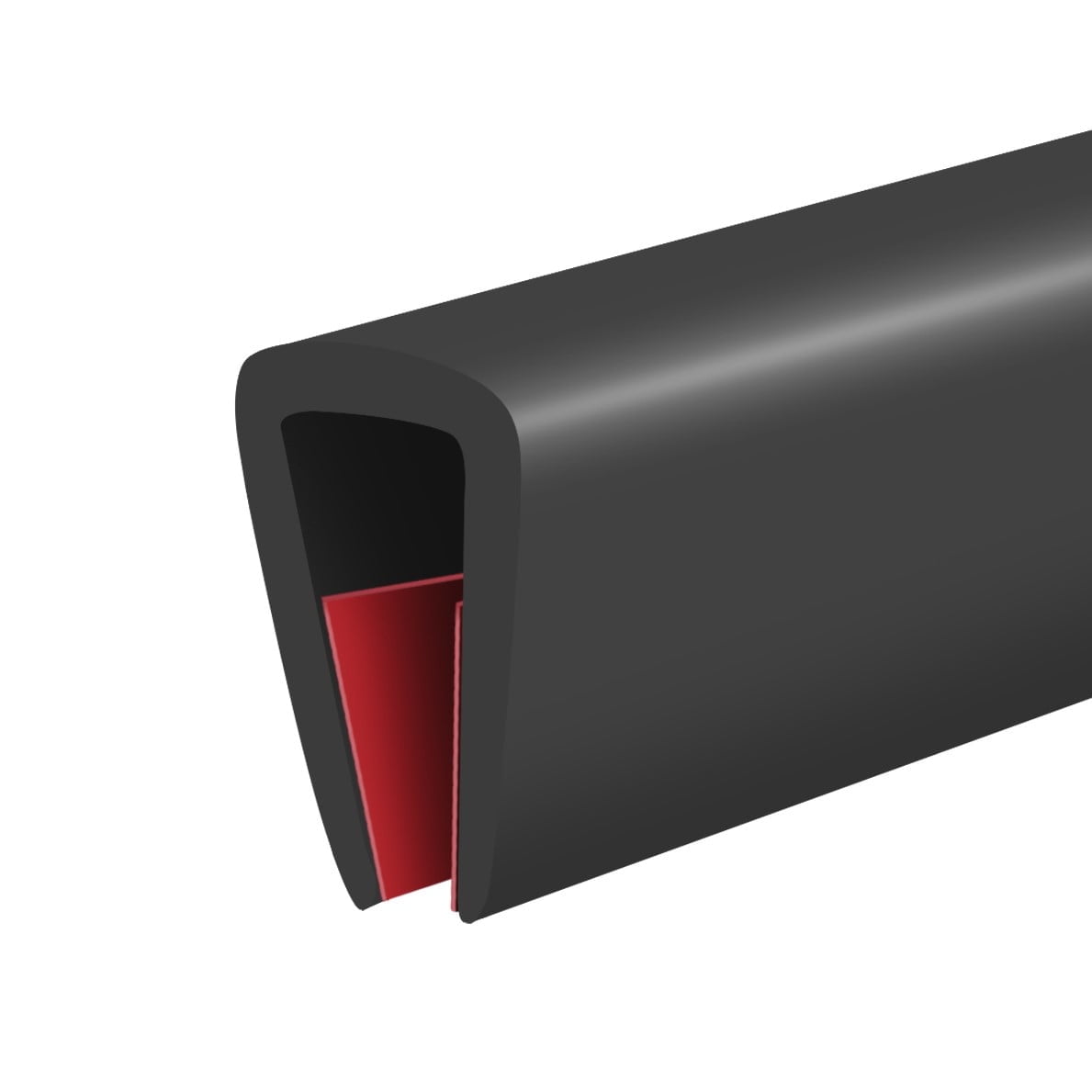 Self Adhesive U Channel Rubber Edge Trim, Rubber EPDM Material, Black ...