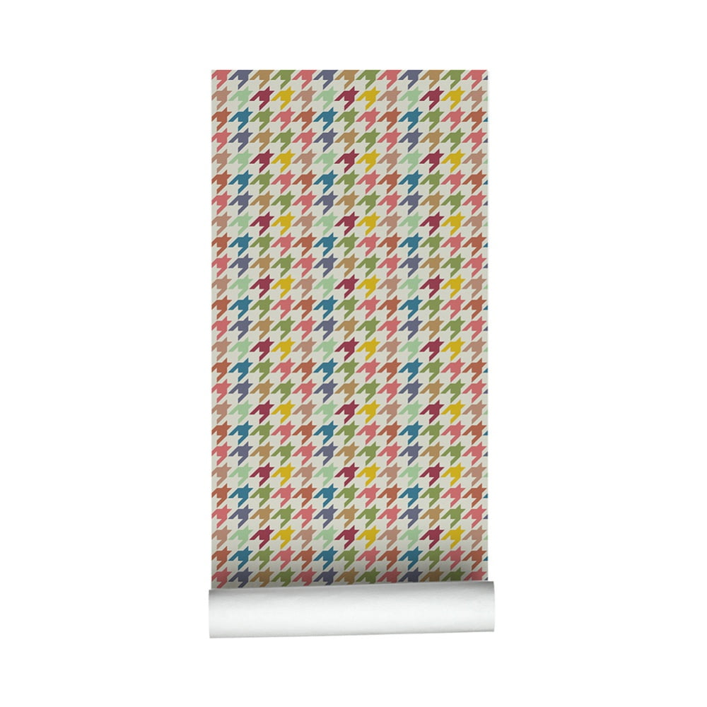 Self Adhesive Vinyl Black and White Houndstooth Plaid Shelf Liner ...