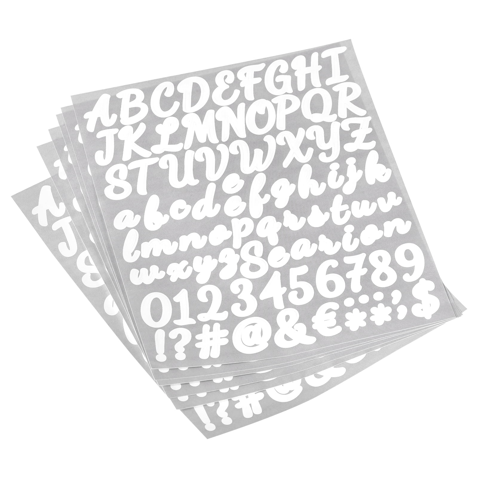 Self Adhesive Vinyl Letter Alphabet Number Stickers,White 1" 76 Count ...